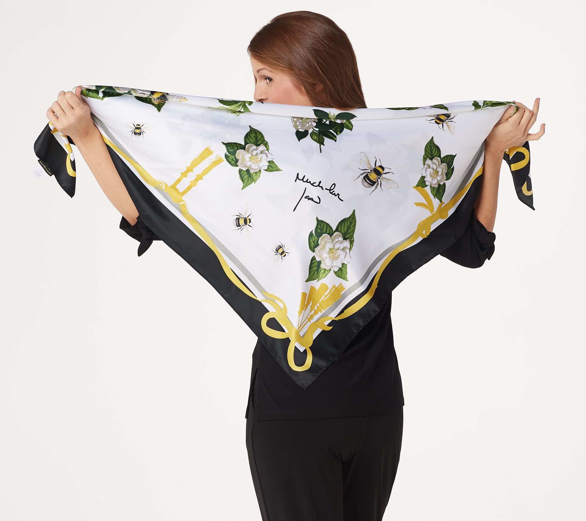 "As Is" Joan Rivers Joan's Signature Bee & Gardenia Scarf - QVC.com