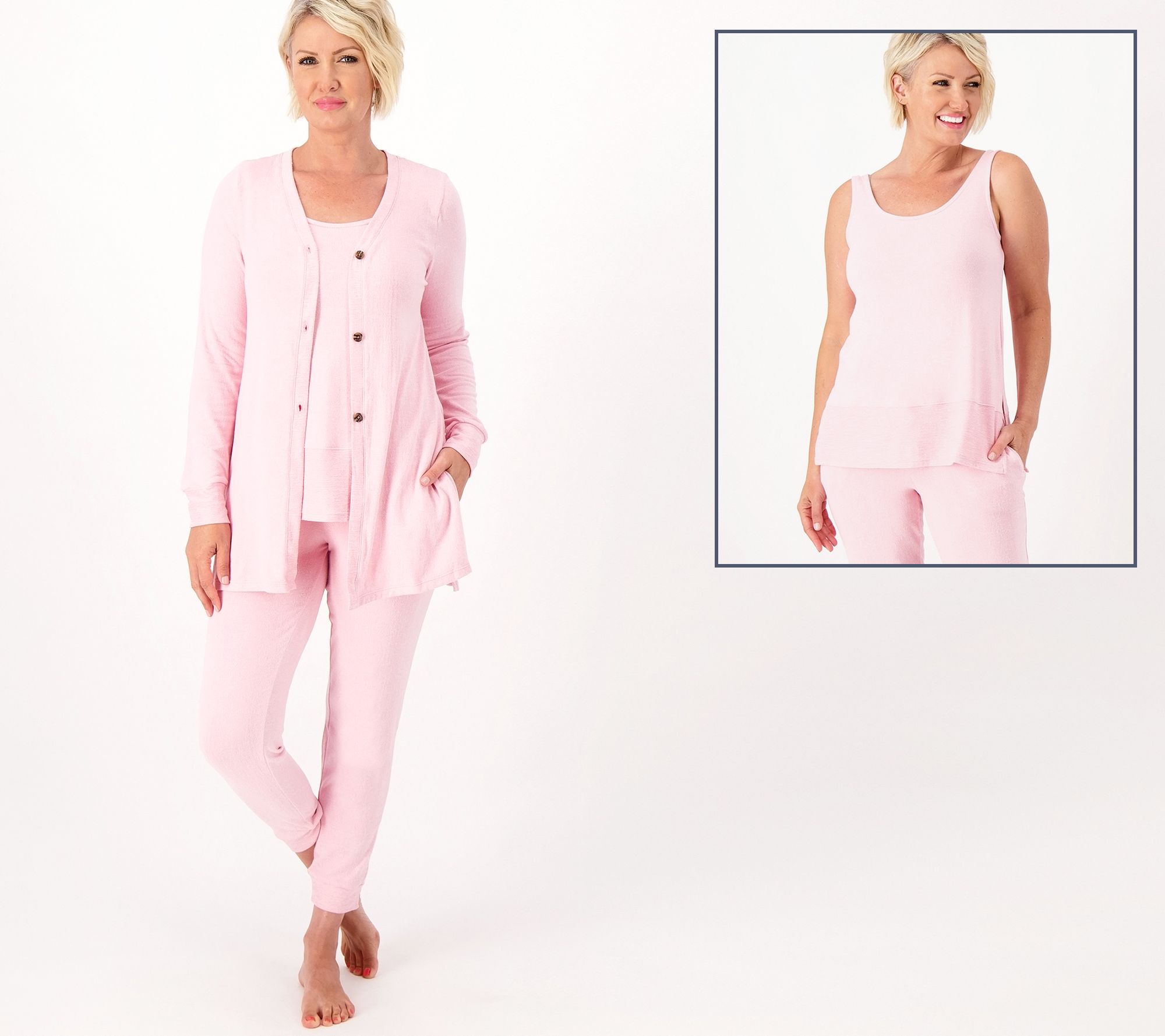 (QVC) Cuddl Duds Seriously Soft Sweater Knit 3-Piece Lounge Set ...