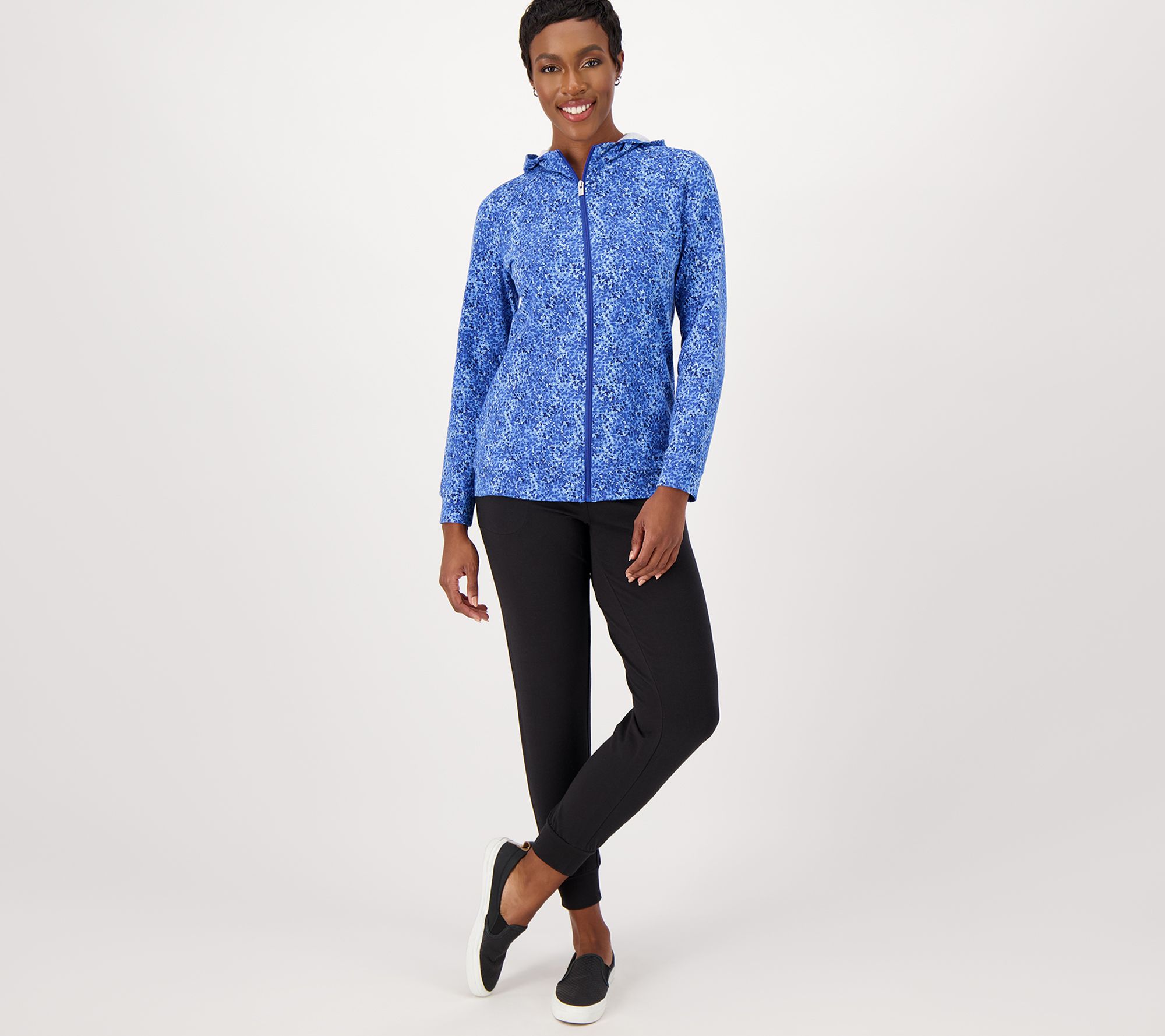 "As Is" Sport Savvy Regular French Terry Hooded Zip Front Jacket - QVC.com