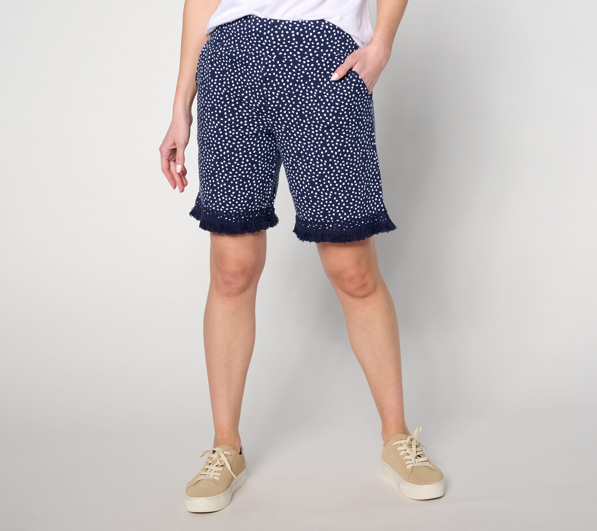 "As Is" Sport Savvy Printed 8" Short with Fringe Hem - QVC.com