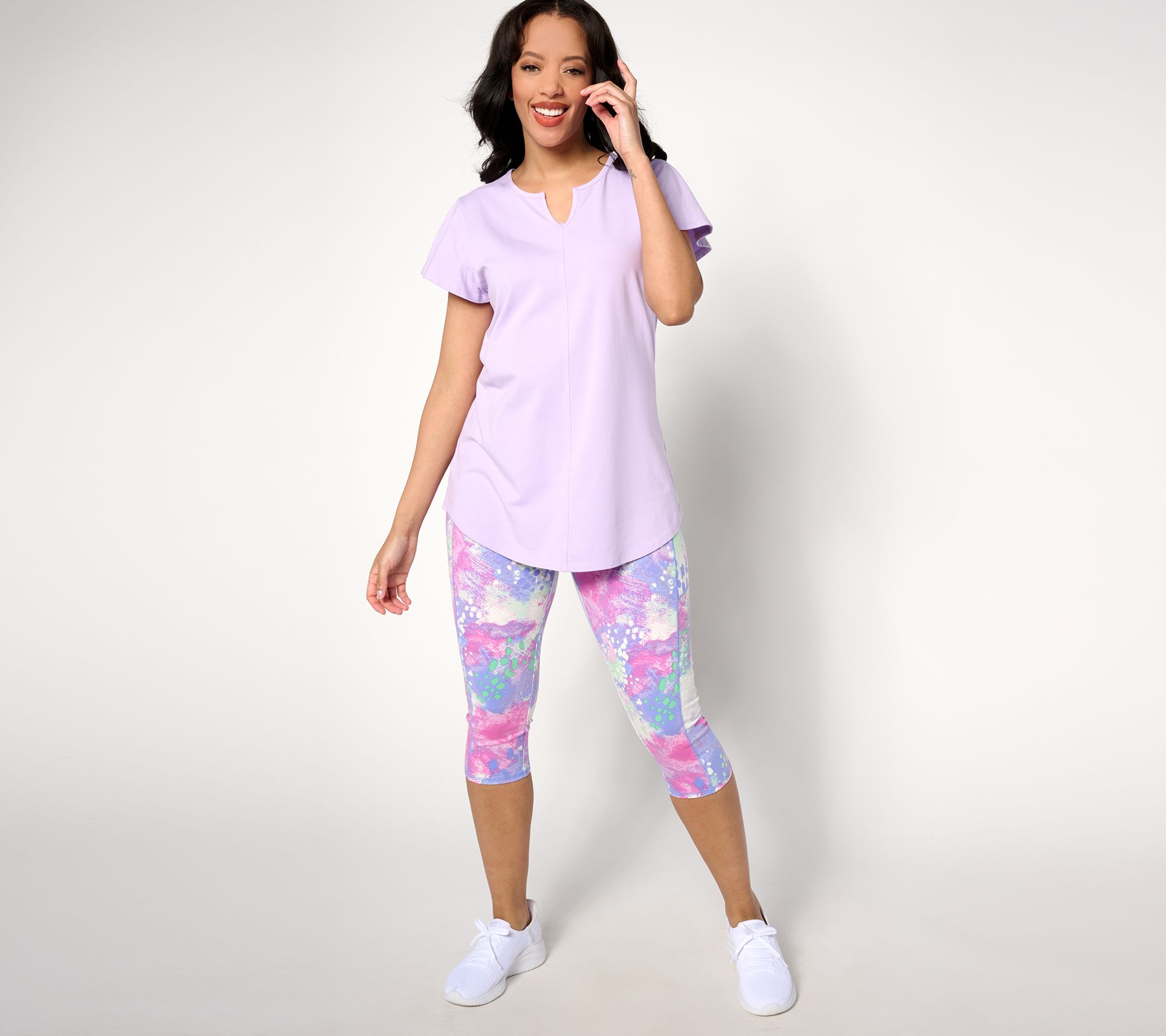 "As Is" Denim & Co. Active Petite Duo Stretch Skimmer Slim Leg Pant ...