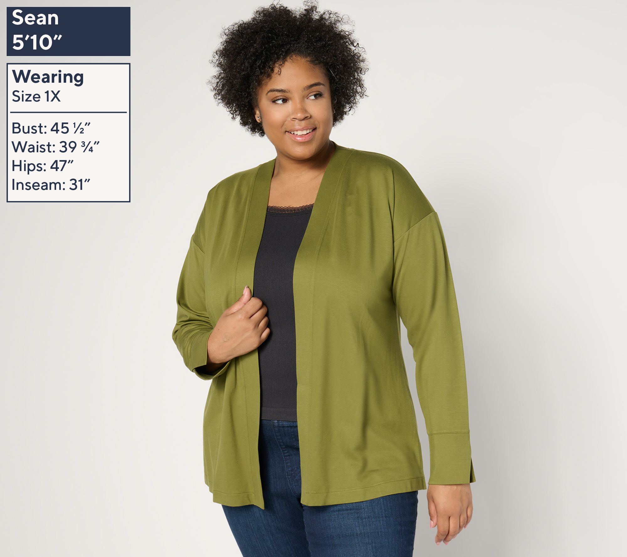 "As Is" Isaac Mizrahi Live! Petite Go To Knit Open Front Cardigan - QVC.com