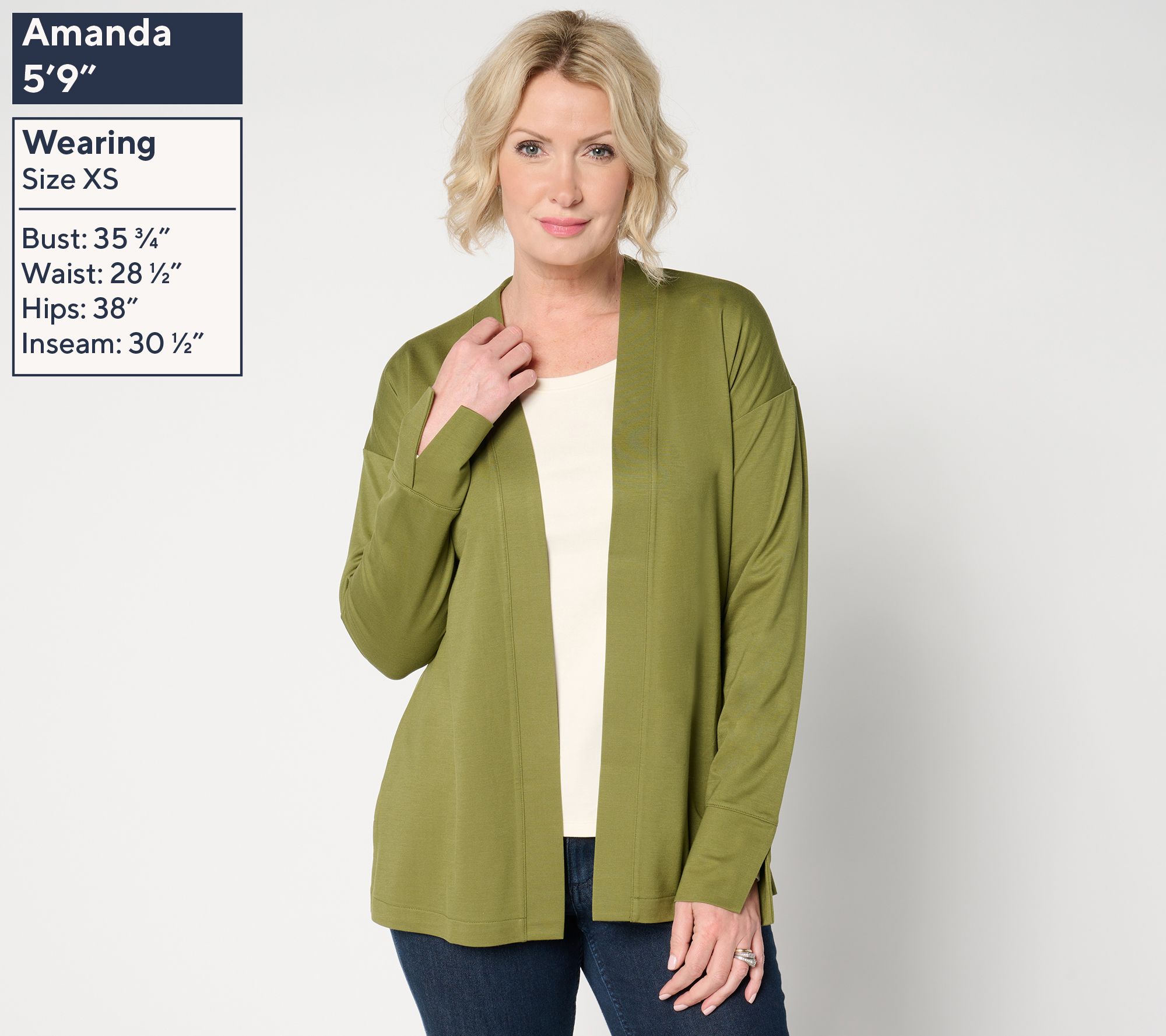 "As Is" Isaac Mizrahi Live! Petite Go To Knit Open Front Cardigan - QVC.com