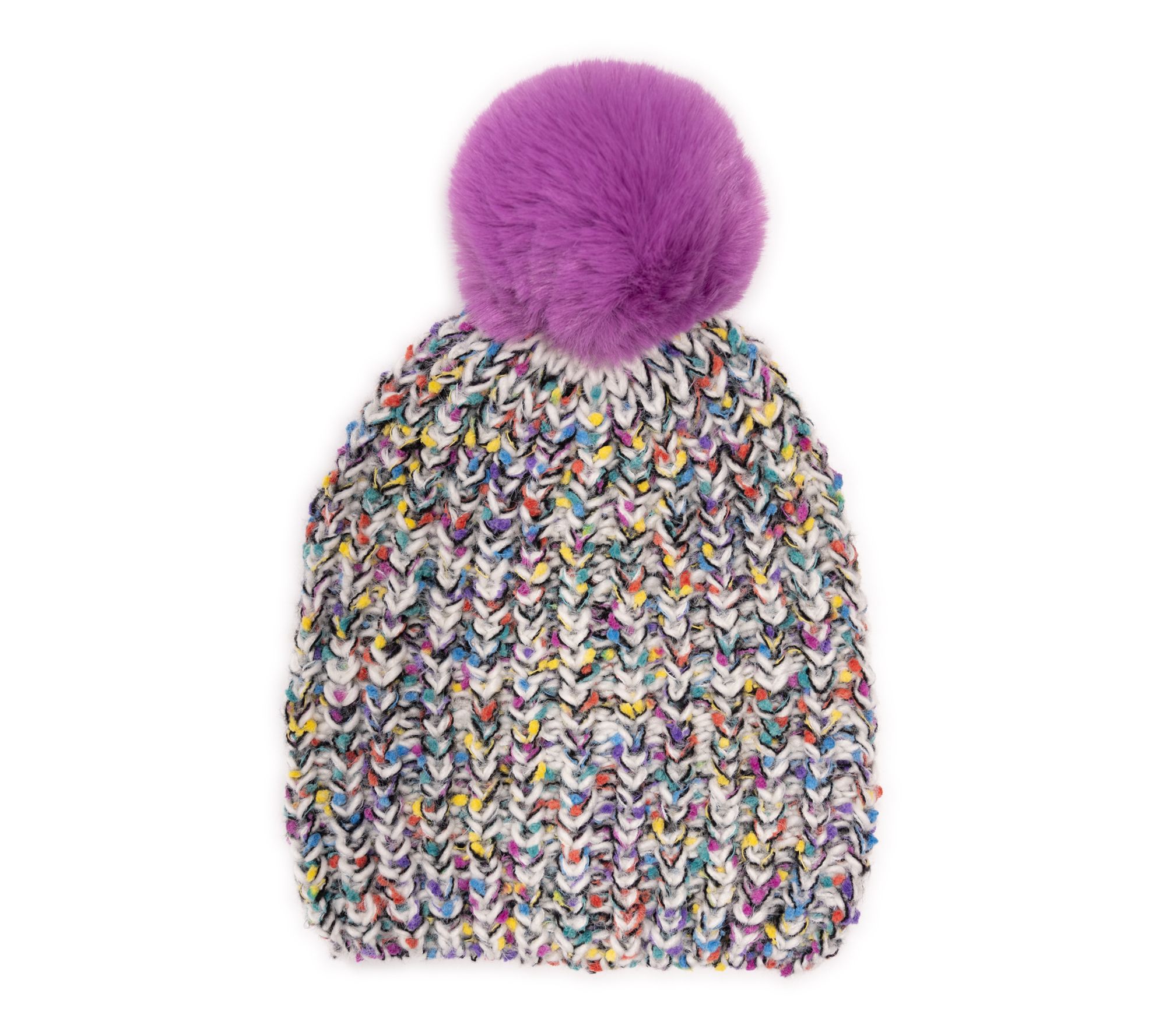 MUK LUKS Women's Colorful Marled Pom Beanie - QVC.com