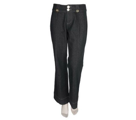 PERFECT by Carson Kressley Stretch Denim Pants with Front Crease - QVC.com