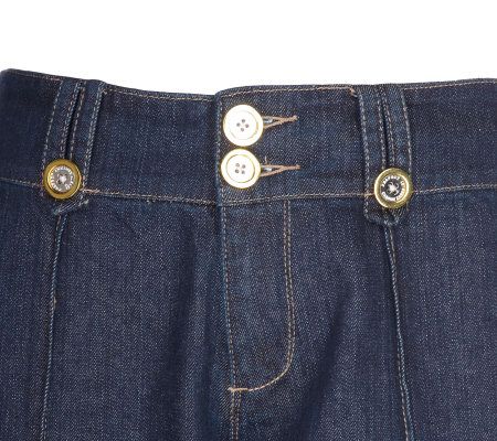 PERFECT by Carson Kressley Stretch Denim Pants with Front Crease - QVC.com