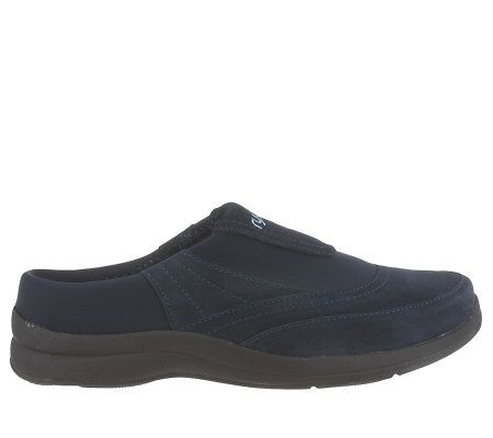 Ryka Suede & Neoprene Slip-on Comfort Clogs - QVC.com