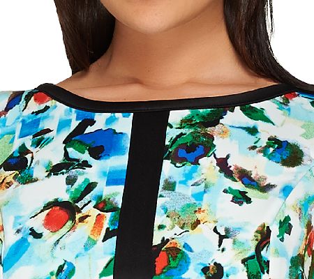 SA by Seth Aaron Printed Scuba Dress with Seaming Details - QVC.com
