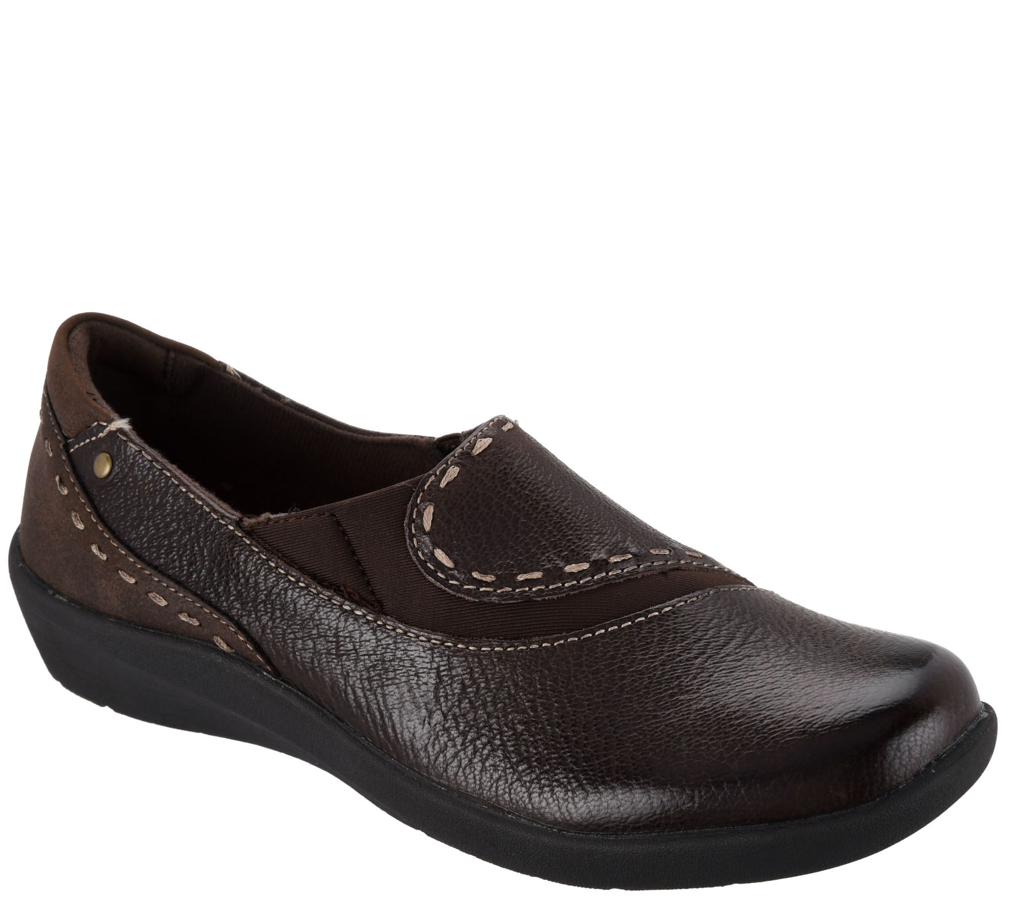 "As Is" Earth Origins Leather Slip-on Shoes- Leona - QVC.com