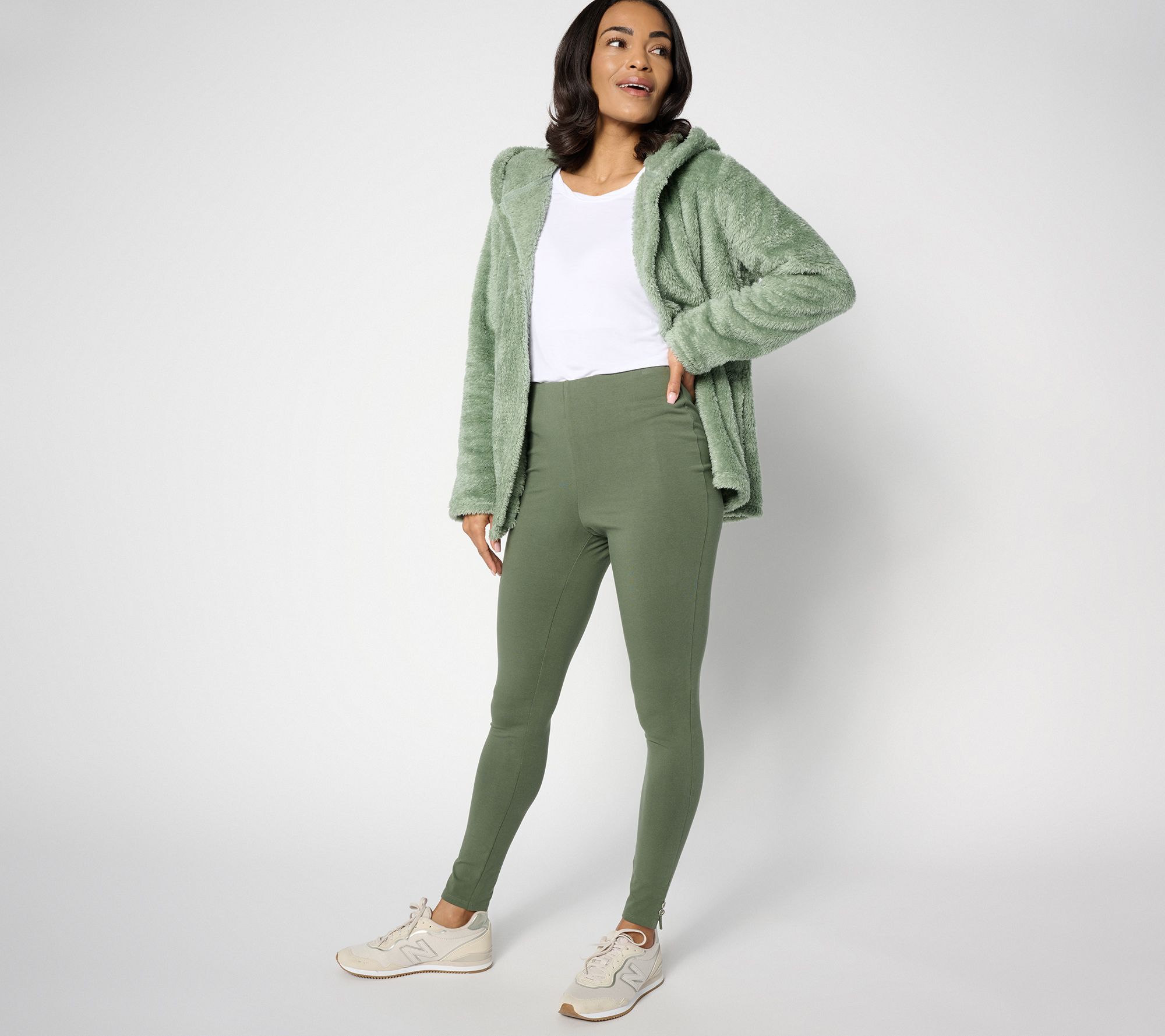 "As Is" Denim & Co. Petite Active Duo Stretch Slim Leg Pants - QVC.com