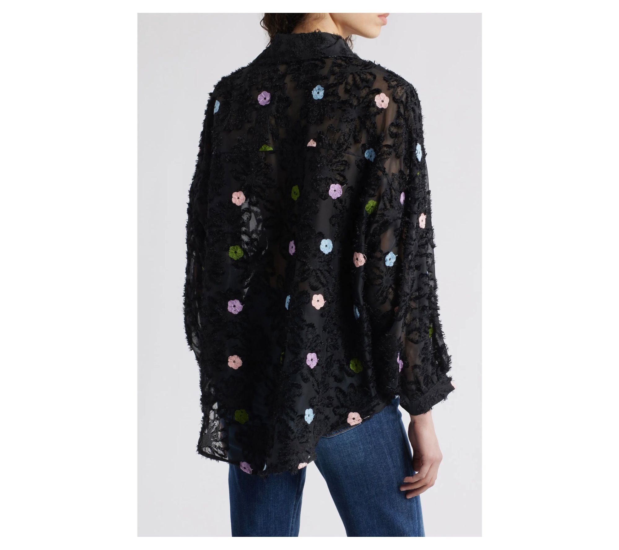 NIKKI LUND EMMA Butterfly Oversized EmbroideredBlouse - QVC.com