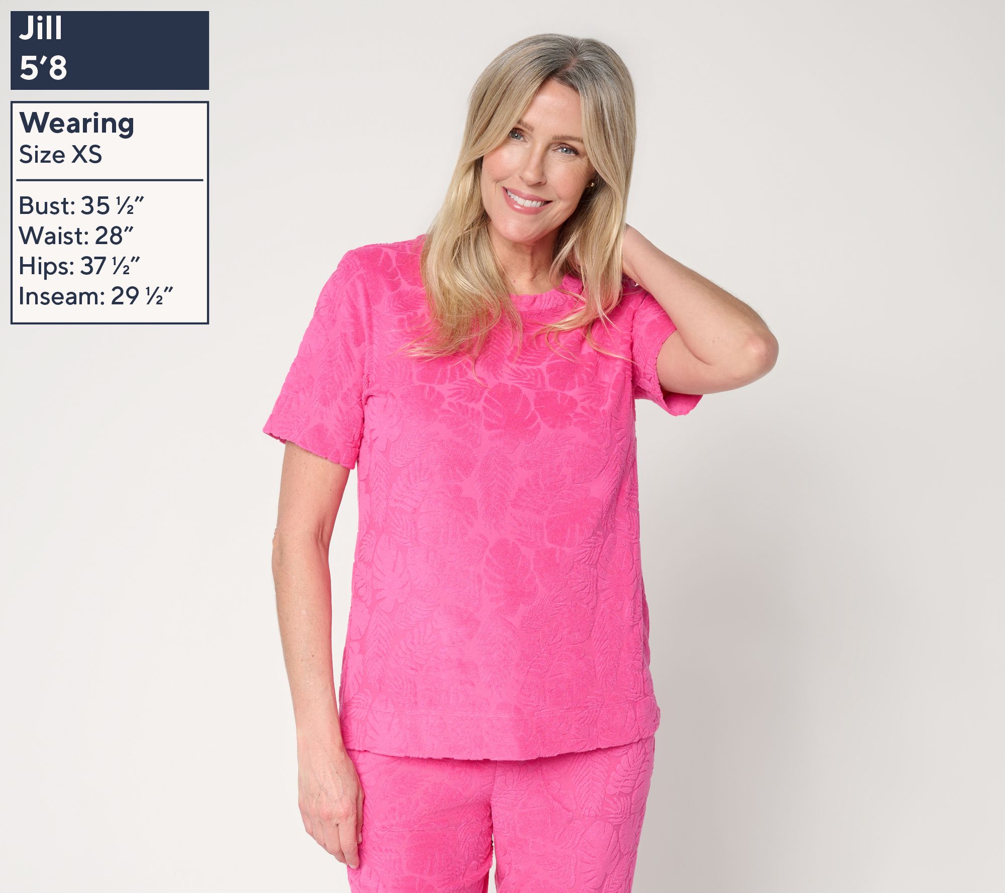 Denim & Co. Beach Towel Terry Short Sleeve Crew Neck Top - QVC.com