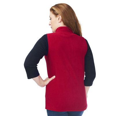 Quacker Factory Bling in the Holidays Fleece Vest & T-shirt Set - QVC.com