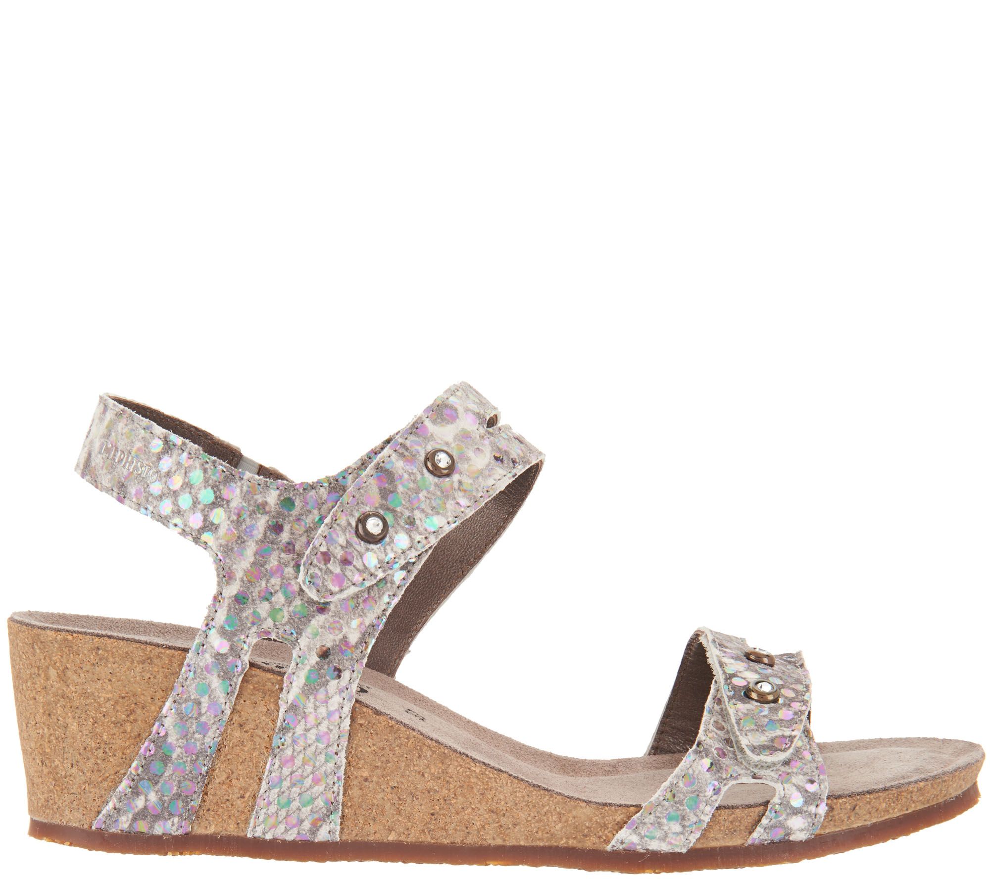 MEPHISTO Leather Double Strap Wedges - Minoa - QVC.com