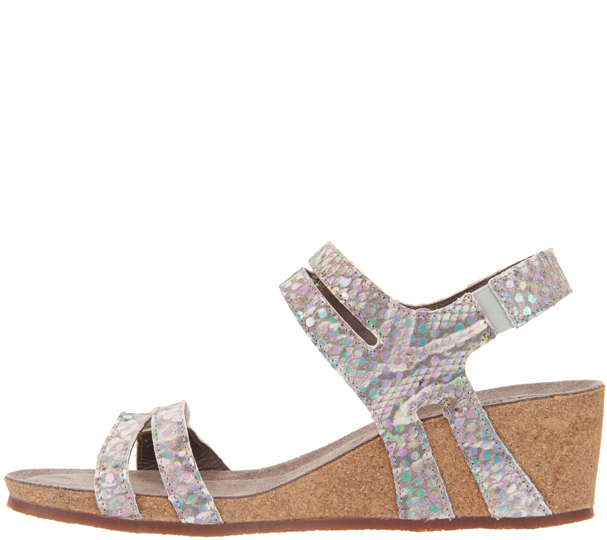 MEPHISTO Leather Double Strap Wedges - Minoa - QVC.com