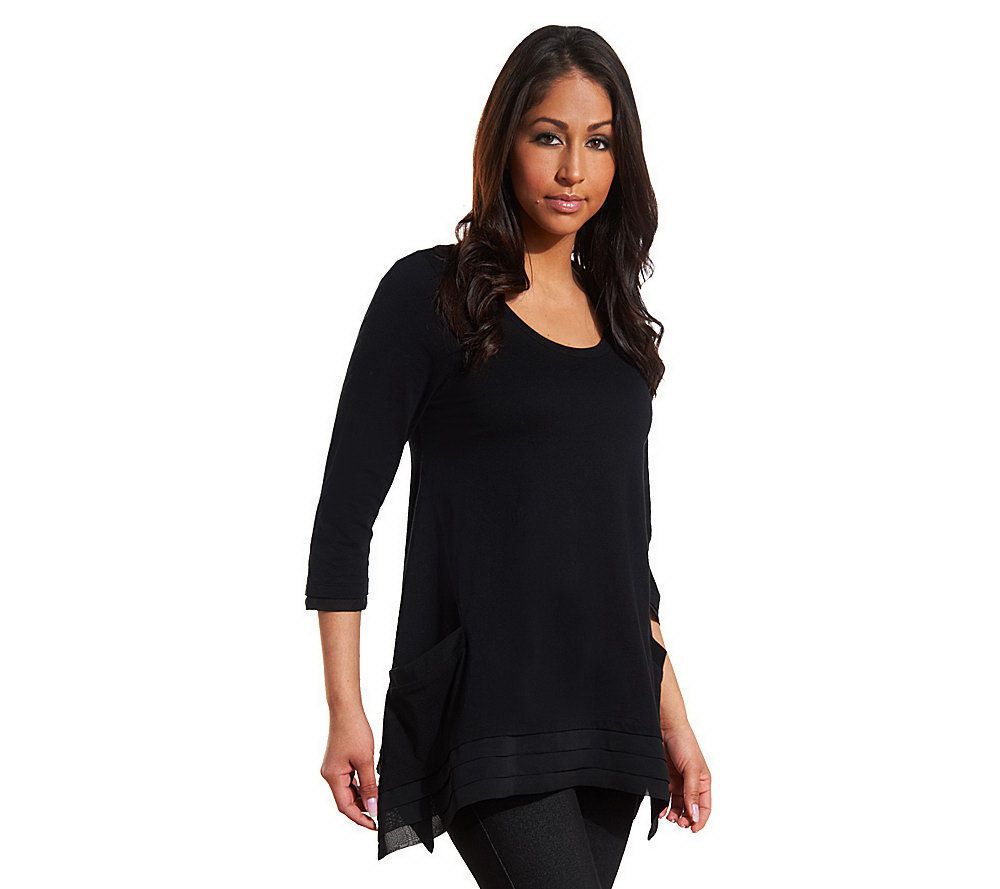 "As Is" LOGO by Lori Goldstein Asymmetrical Hem Top with - QVC.com