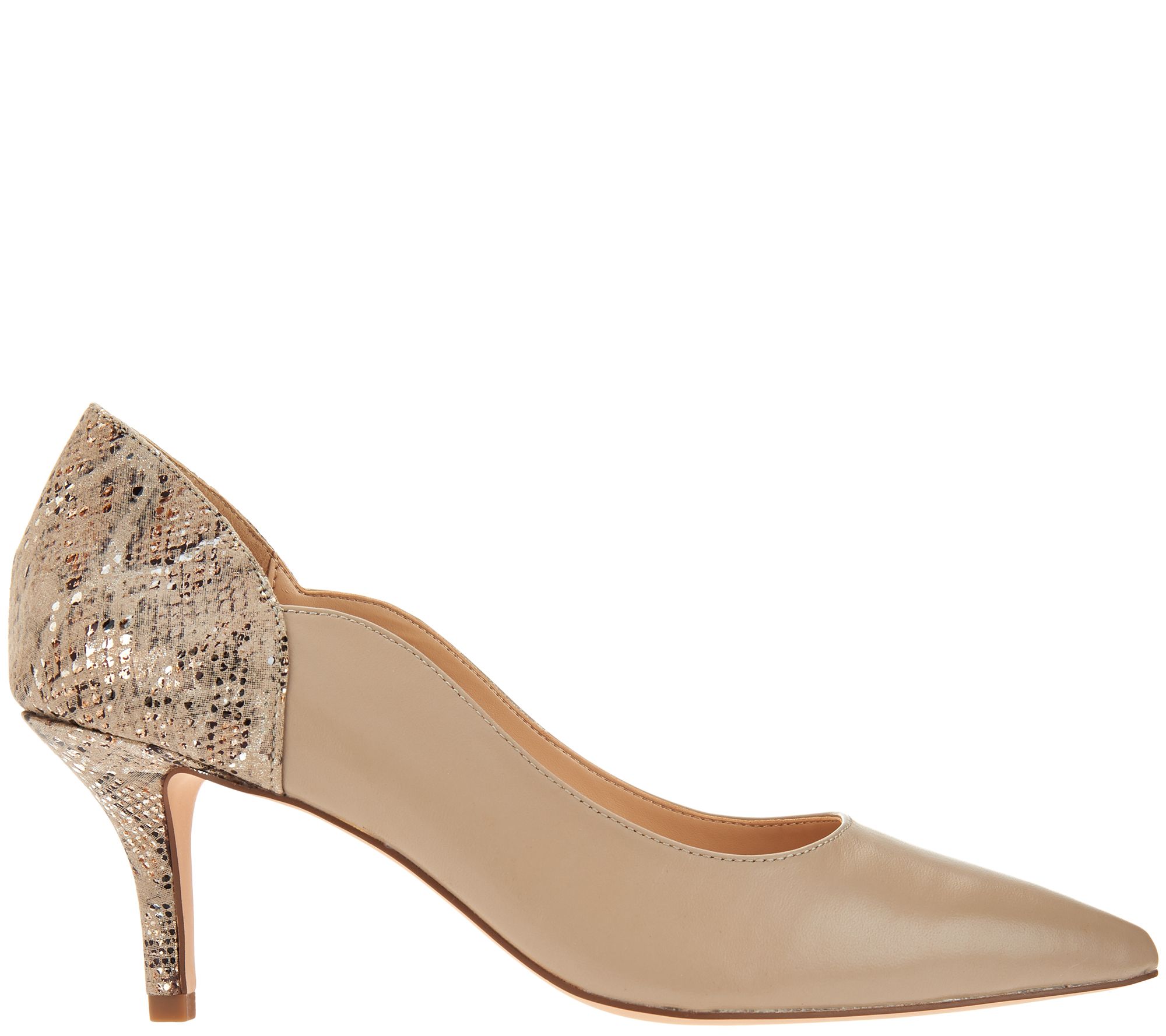 Isaac Mizrahi Live! Leather and Snake Print Pumps - QVC.com