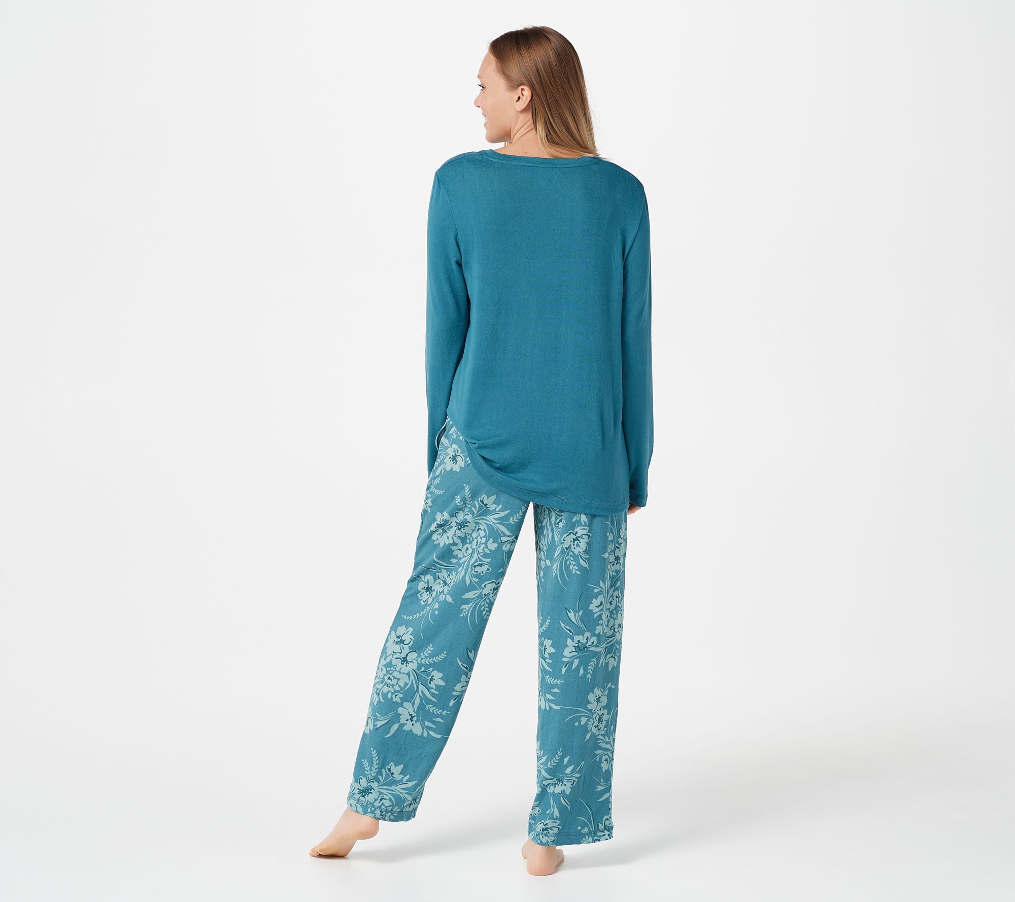"As Is" Stan Herman Petite Brushed Sweater Knit Lounge Set - QVC.com