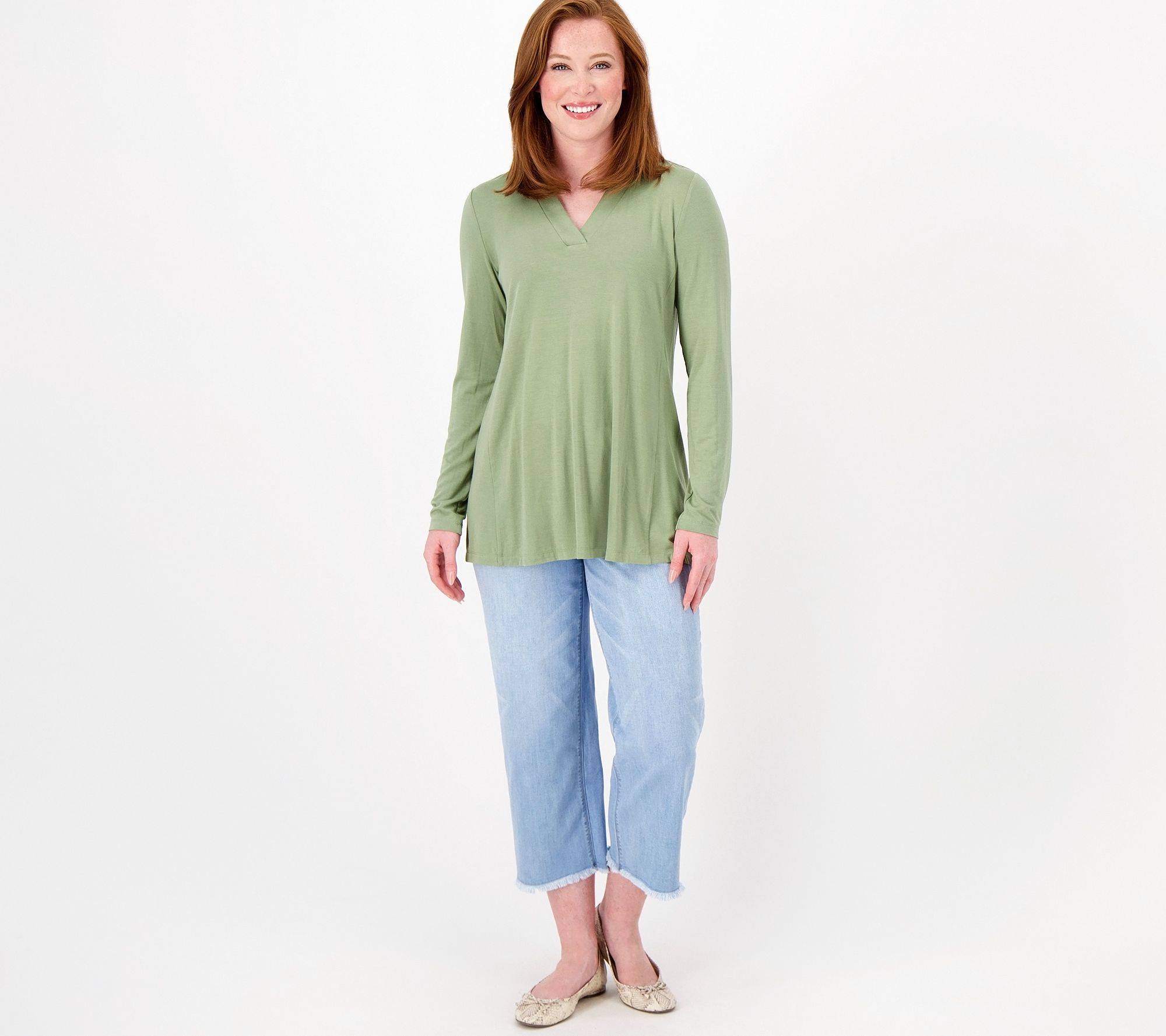Susan Graver Lifestyle Spa Knit Regular A Line Tunic
