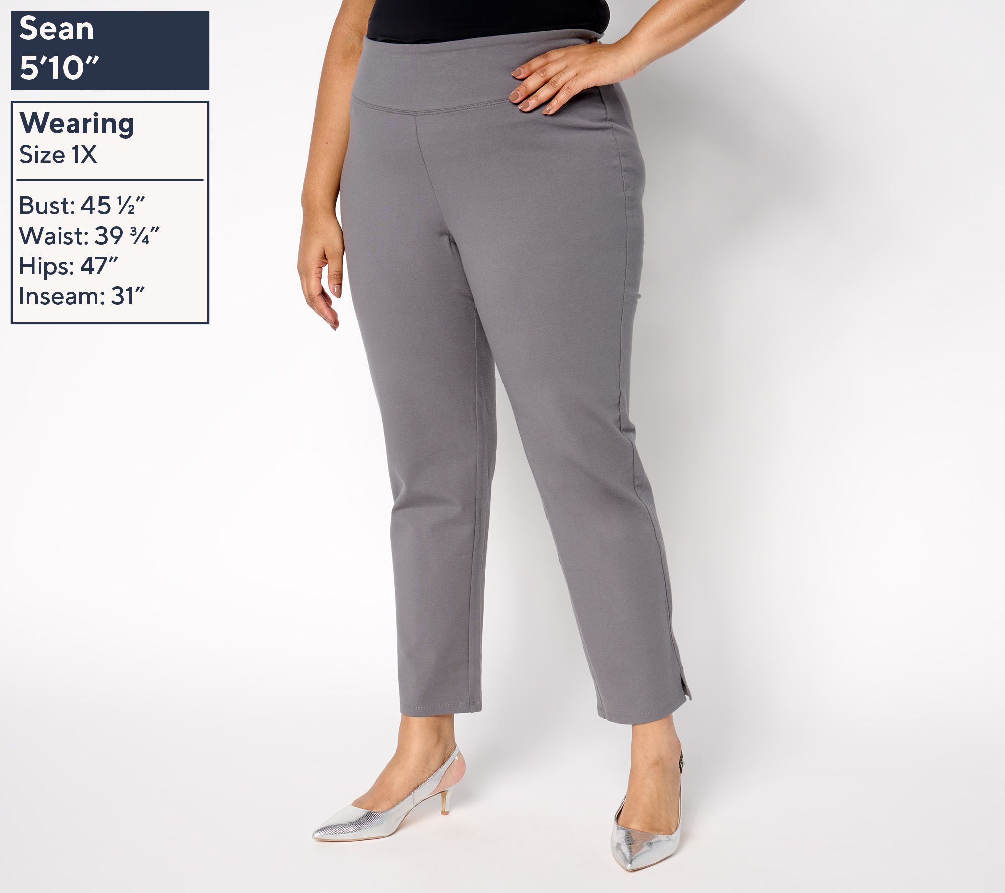Women with Control Tummy Control Regular 86/14 Straight Leg Pants - QVC.com