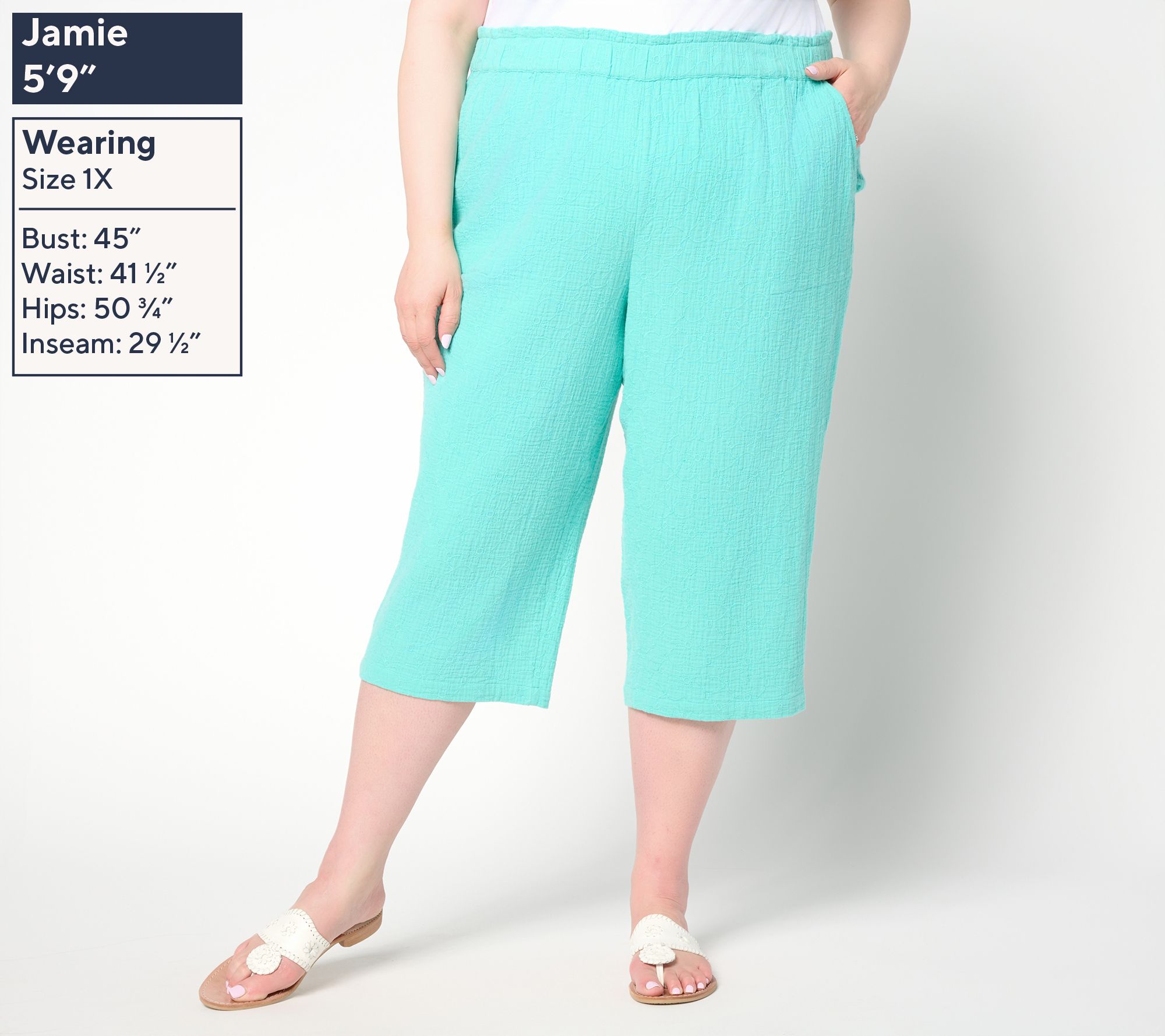 Denim & Co. Beach 100% Cotton Gauze Capri Pant - QVC.com