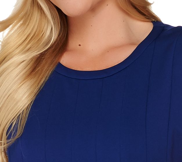 Shape FX Ponte Knit Pleated Dress with Removable Power Mesh Slip - QVC.com