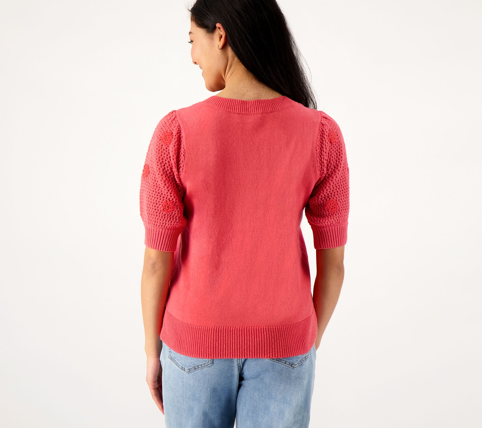 Candace Cameron Bure Square Neck Sweater with Sleeve Detail - QVC.com