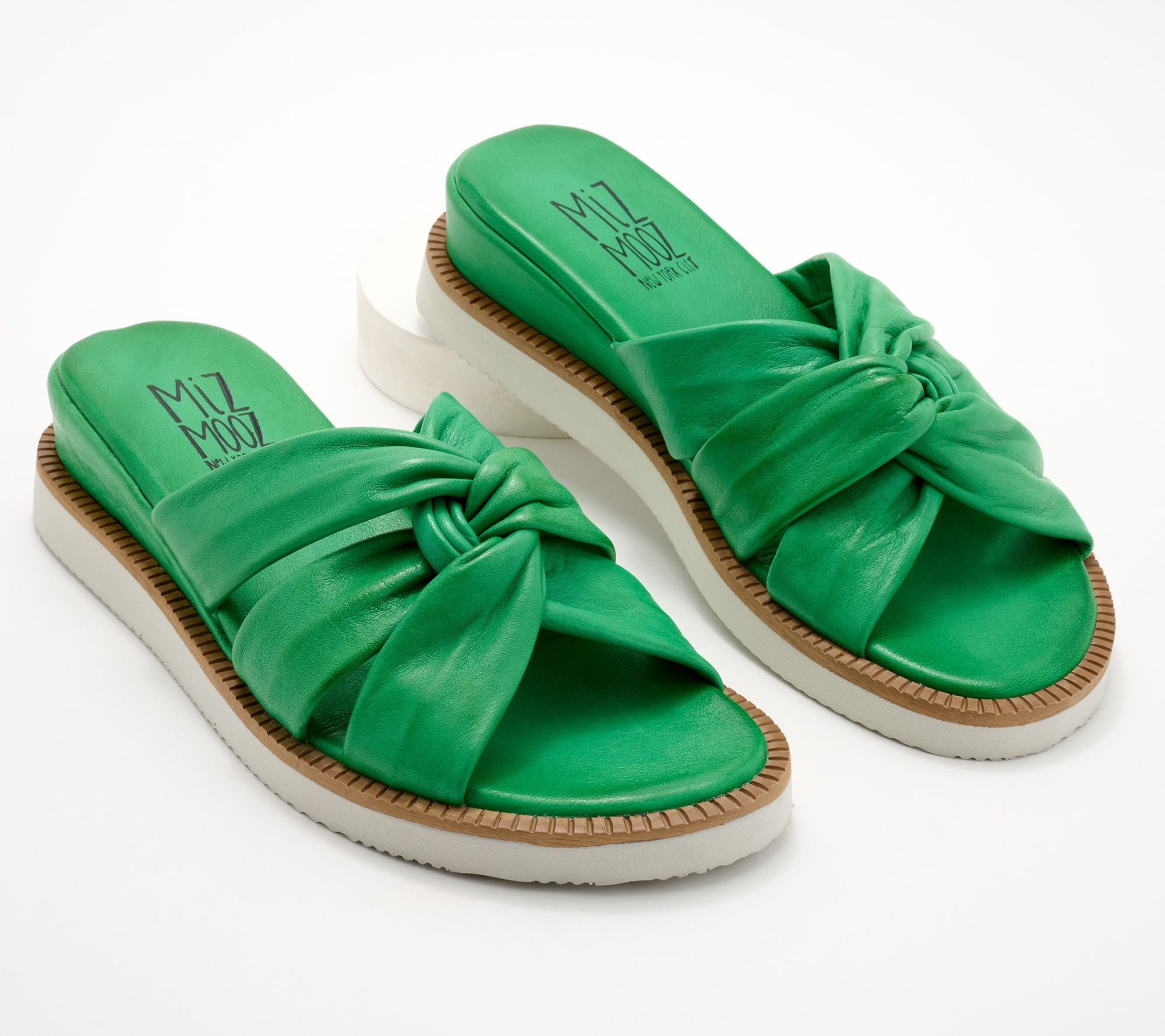 "As Is" Miz Mooz Leather Slide Sandals- Edyn - QVC.com