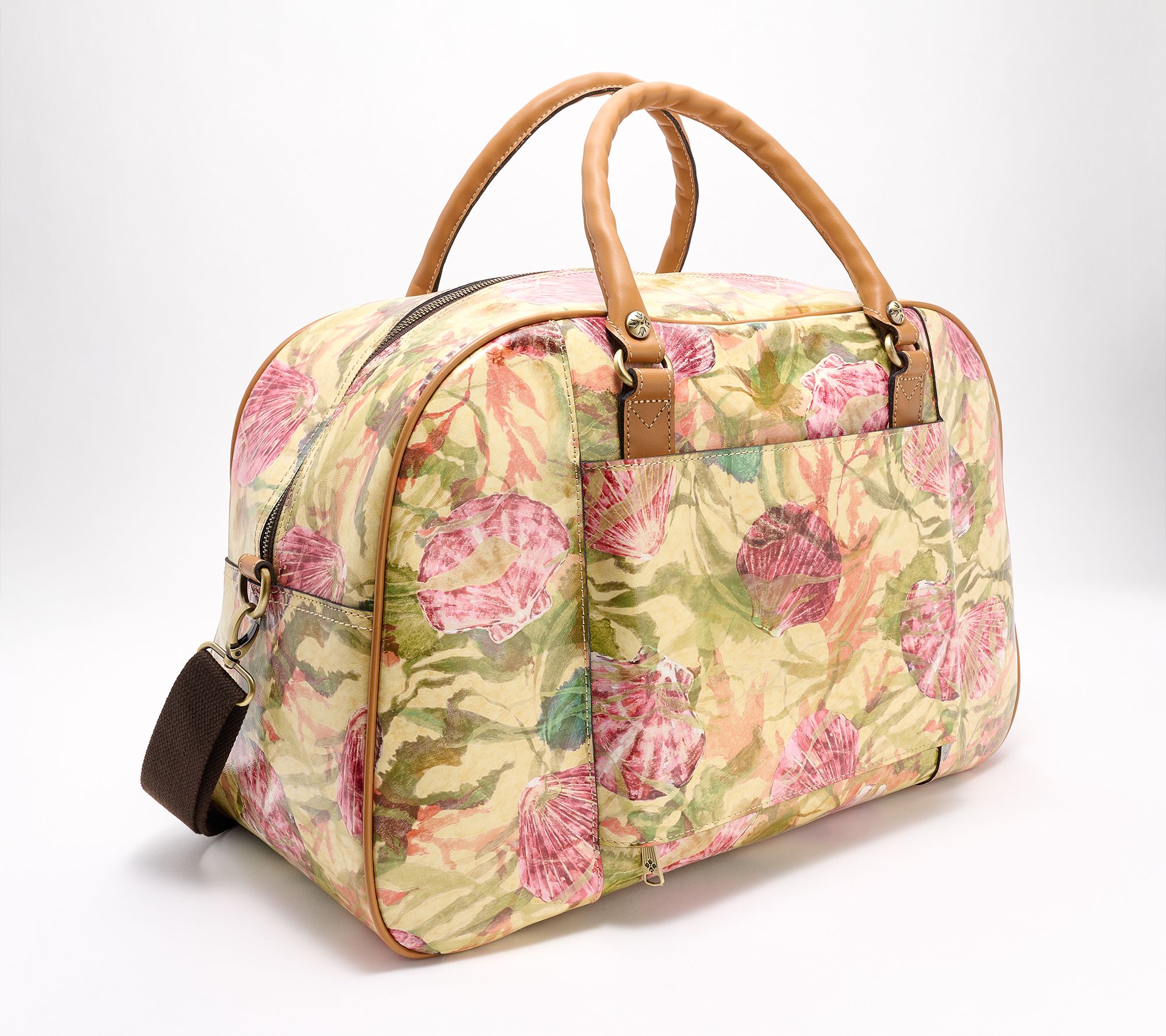 "As Is" Patricia Nash Leather Gonnesa Weekender with Crossbody Strap - QVC.com