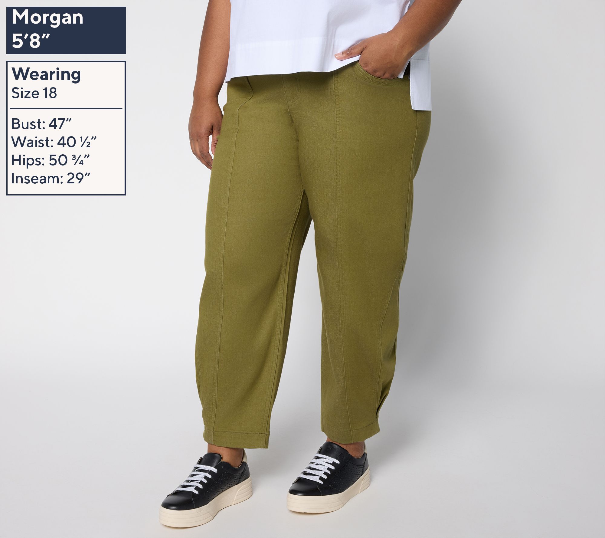 LOGO by Lori Goldstein Petite Color Seam Barrel Leg Jean - QVC.com