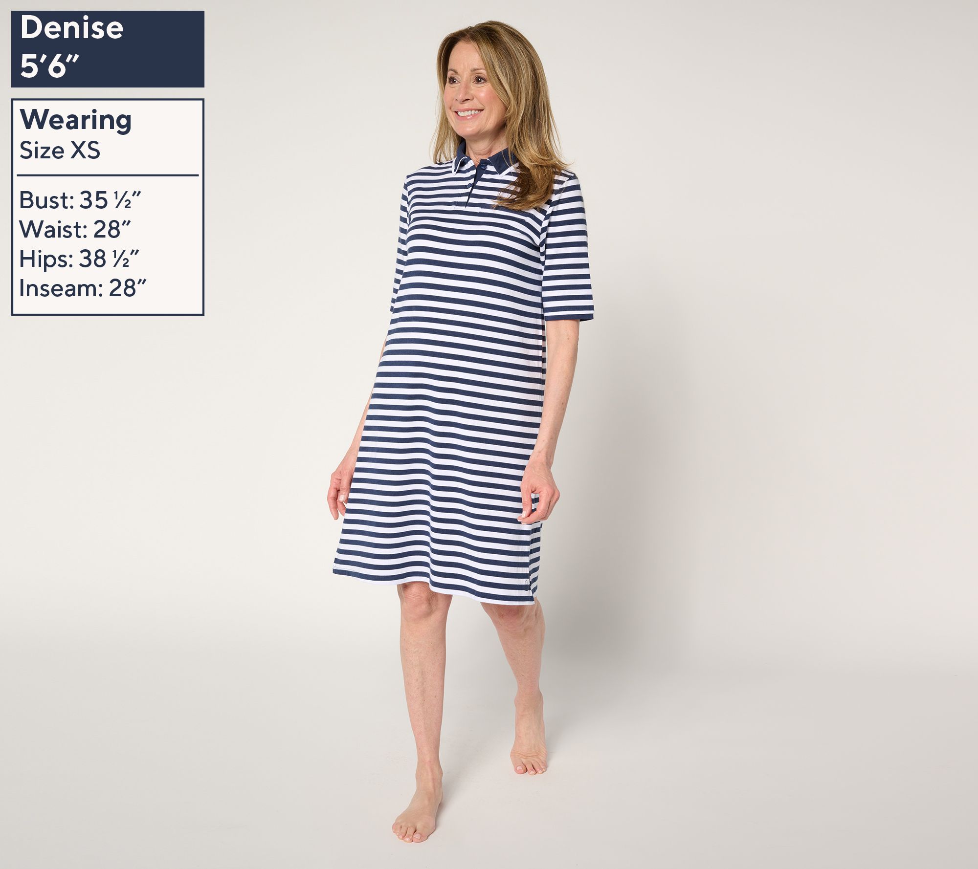 "As Is" Cuddl Duds Cottonwear+ Collared Lounge Dress - QVC.com