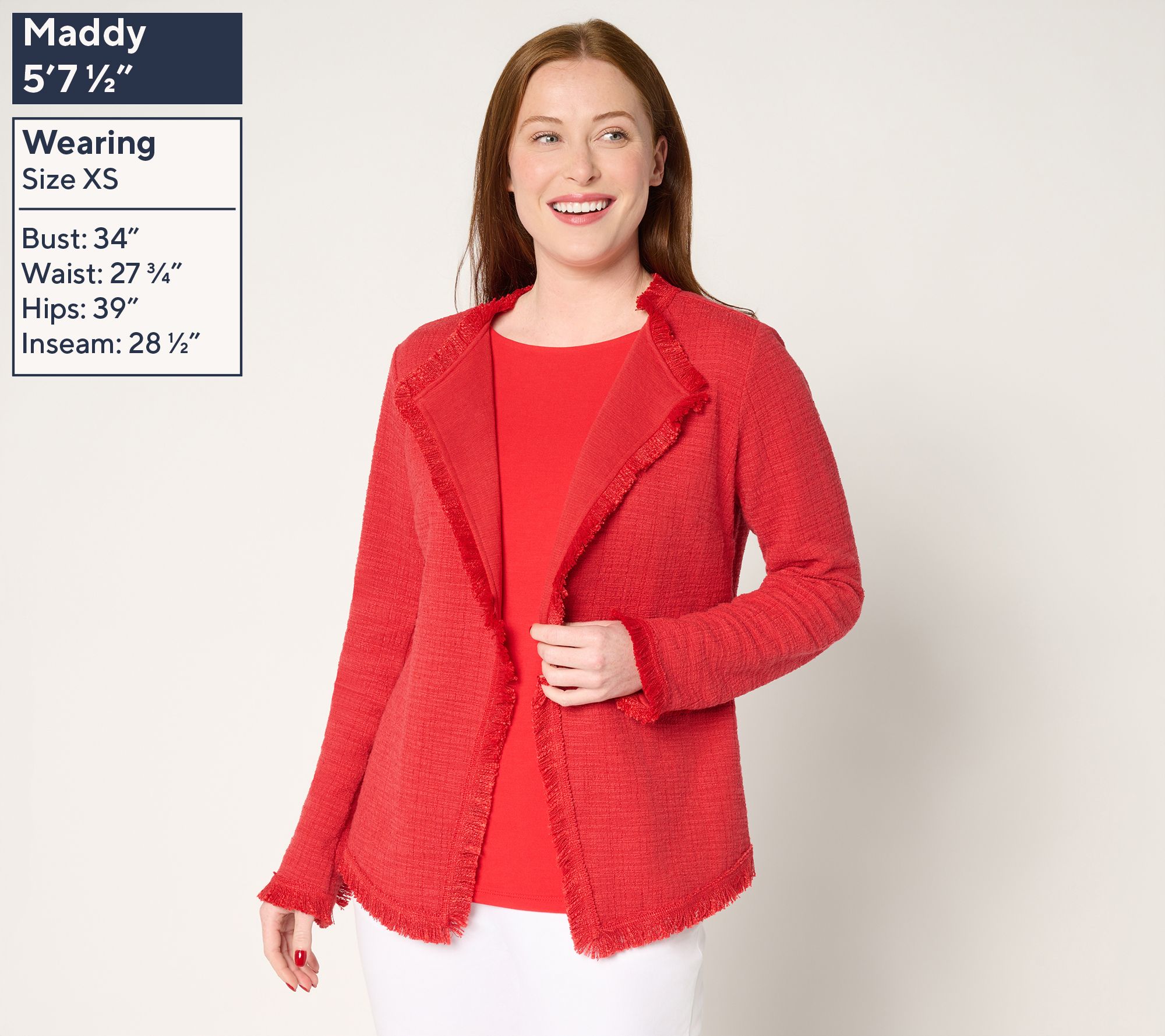 "As Is" Belle by Kim Gravel Fringe Benefit Tweed Jacket - QVC.com