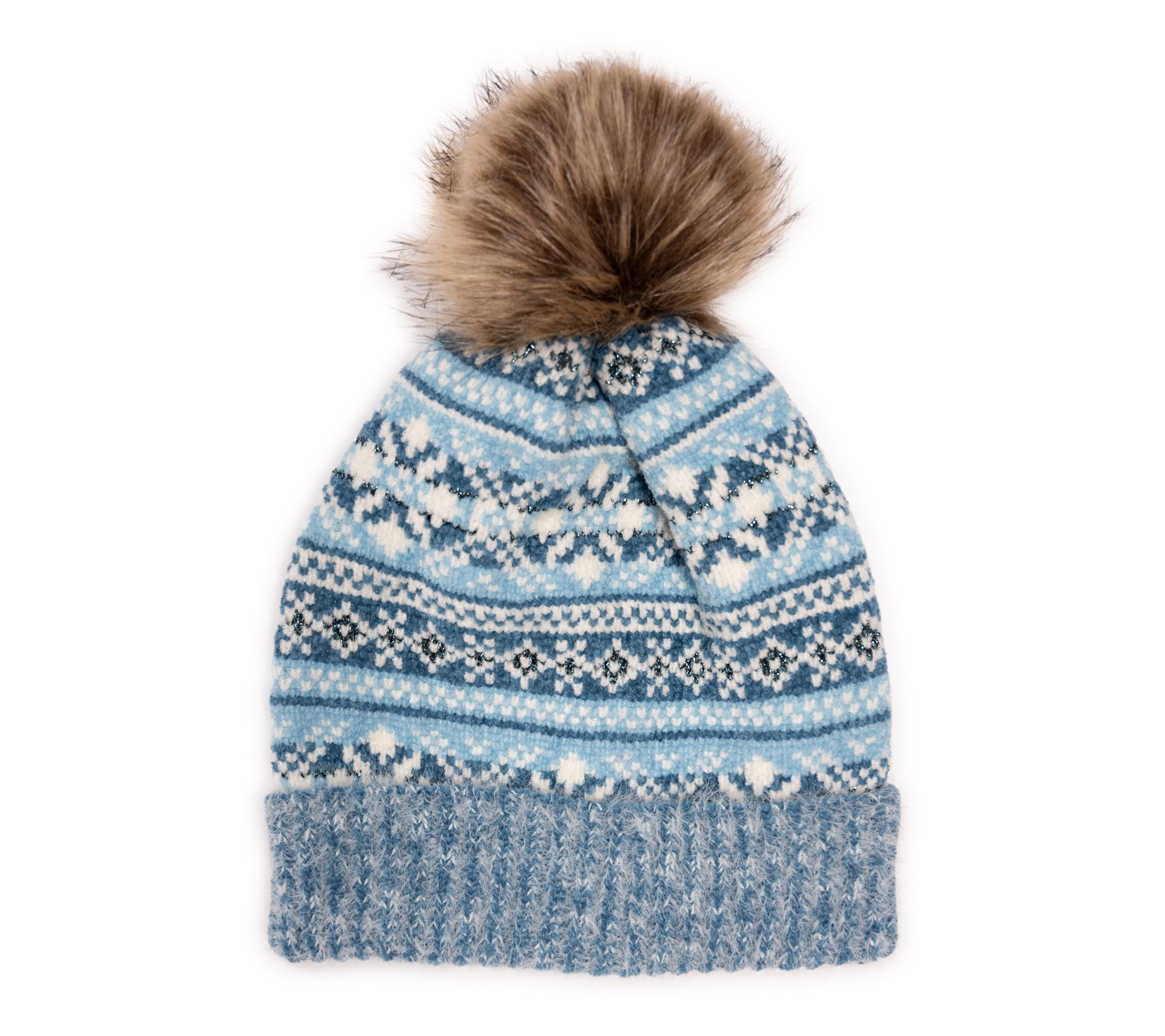 MUK LUKS Women's Oh So Cozy! Chenille Eyelash Knit Pom Beanie - QVC.com
