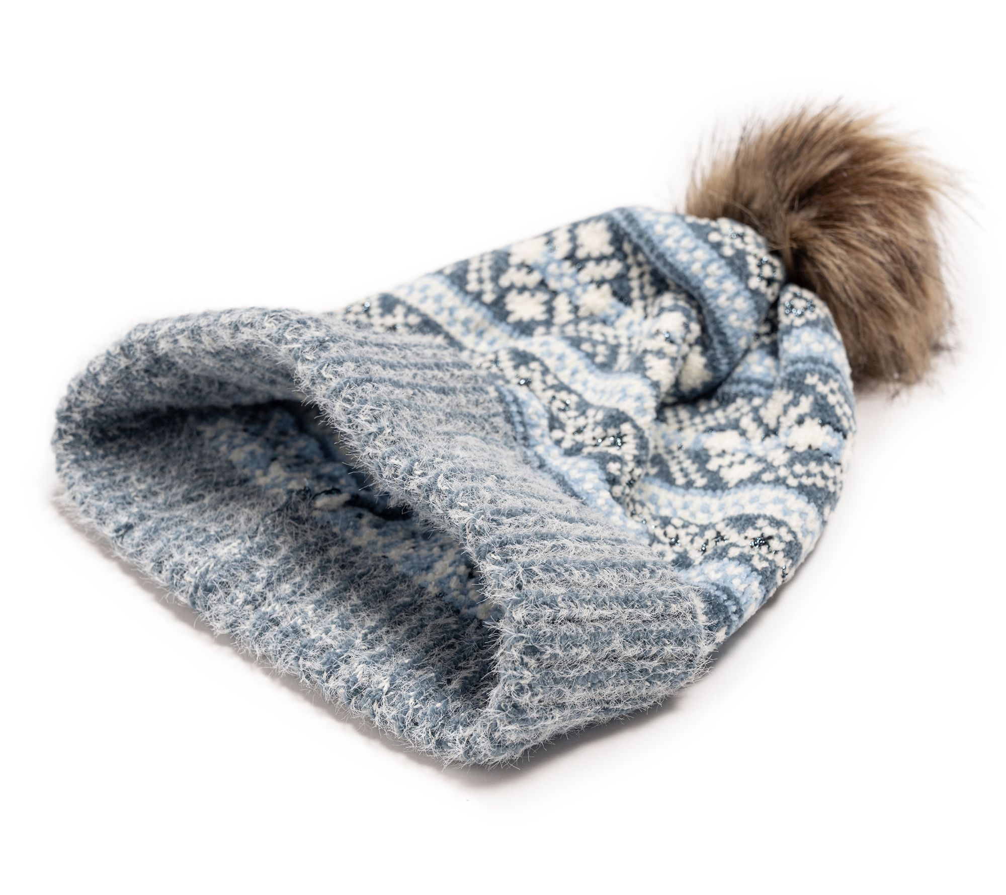 MUK LUKS Women's Oh So Cozy! Chenille Eyelash Knit Pom Beanie - QVC.com