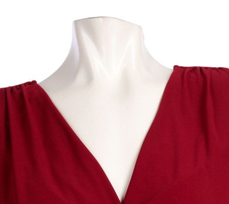 Carol Wior V-Neck Dress with Built in Shaping - QVC.com