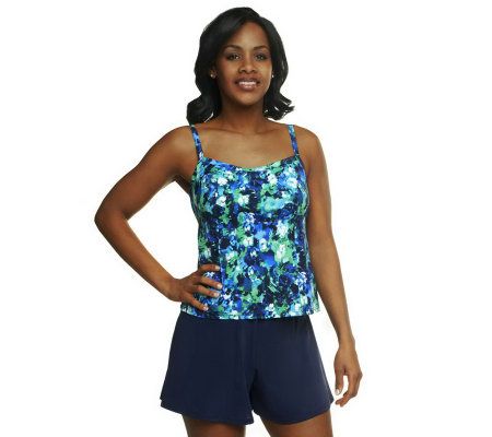 Fit 4 U D's & E's Monet Tankini with Skortini - QVC.com