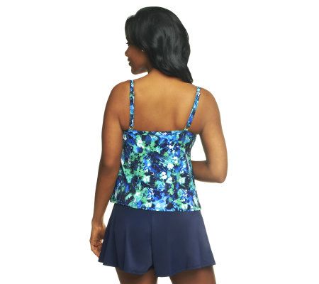 Fit 4 U D's & E's Monet Tankini with Skortini - QVC.com