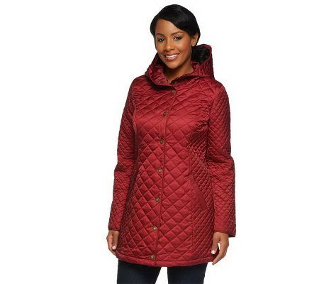 Liz Claiborne New York Hooded Quilted Coat - QVC.com