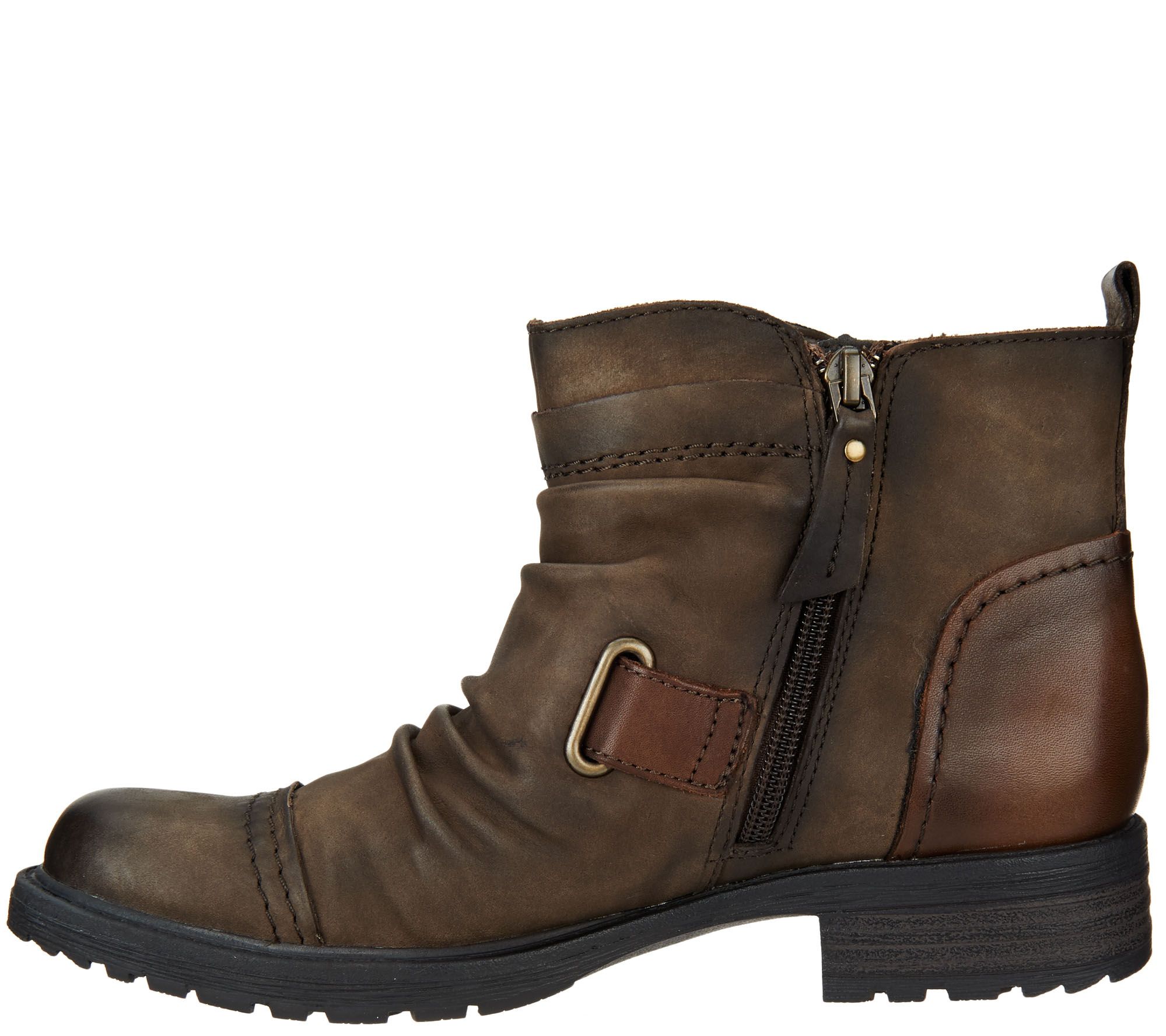 Earth Leather Ankle Boots w/ Buckle Detail - Jericho - QVC.com