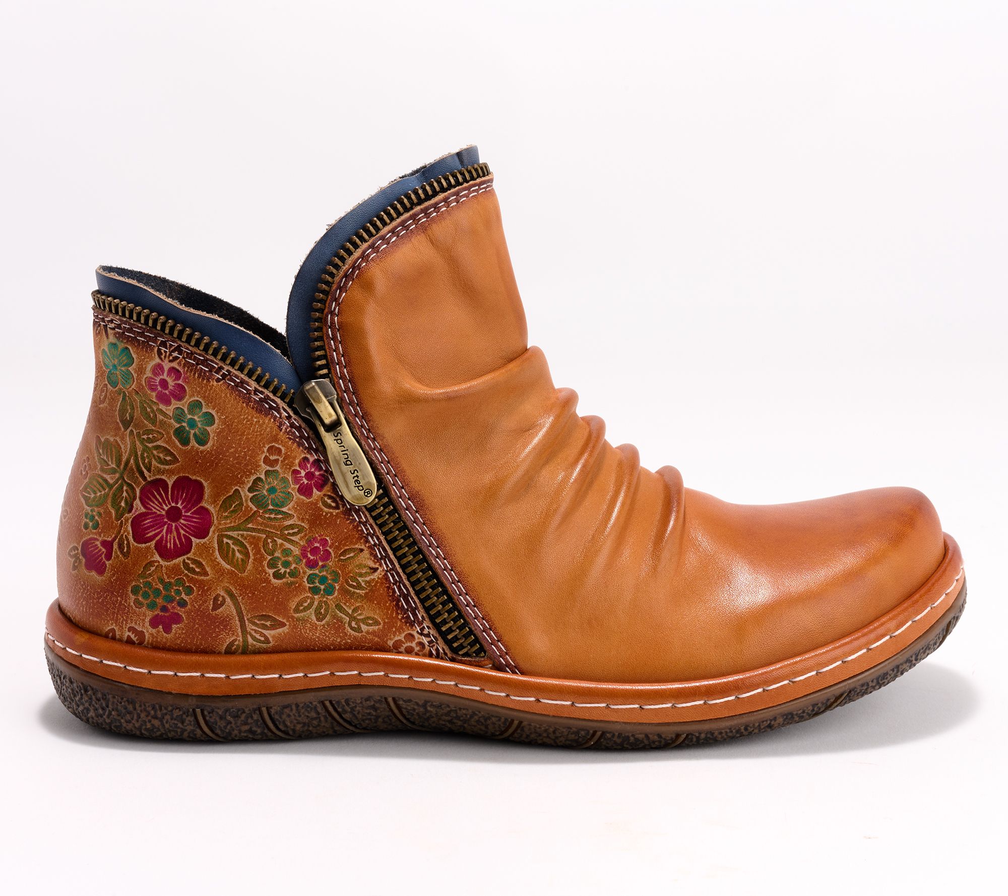 L'Artiste by Spring Step Leather Ankle Boots - Cheasapeake - QVC.com