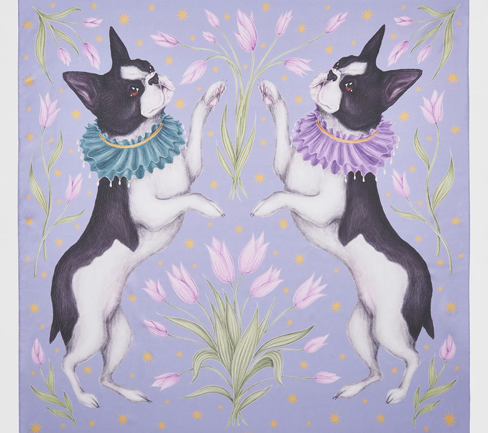 Fable England Catherine Rowe Pet Portraits SilkSquare Scarf - QVC.com