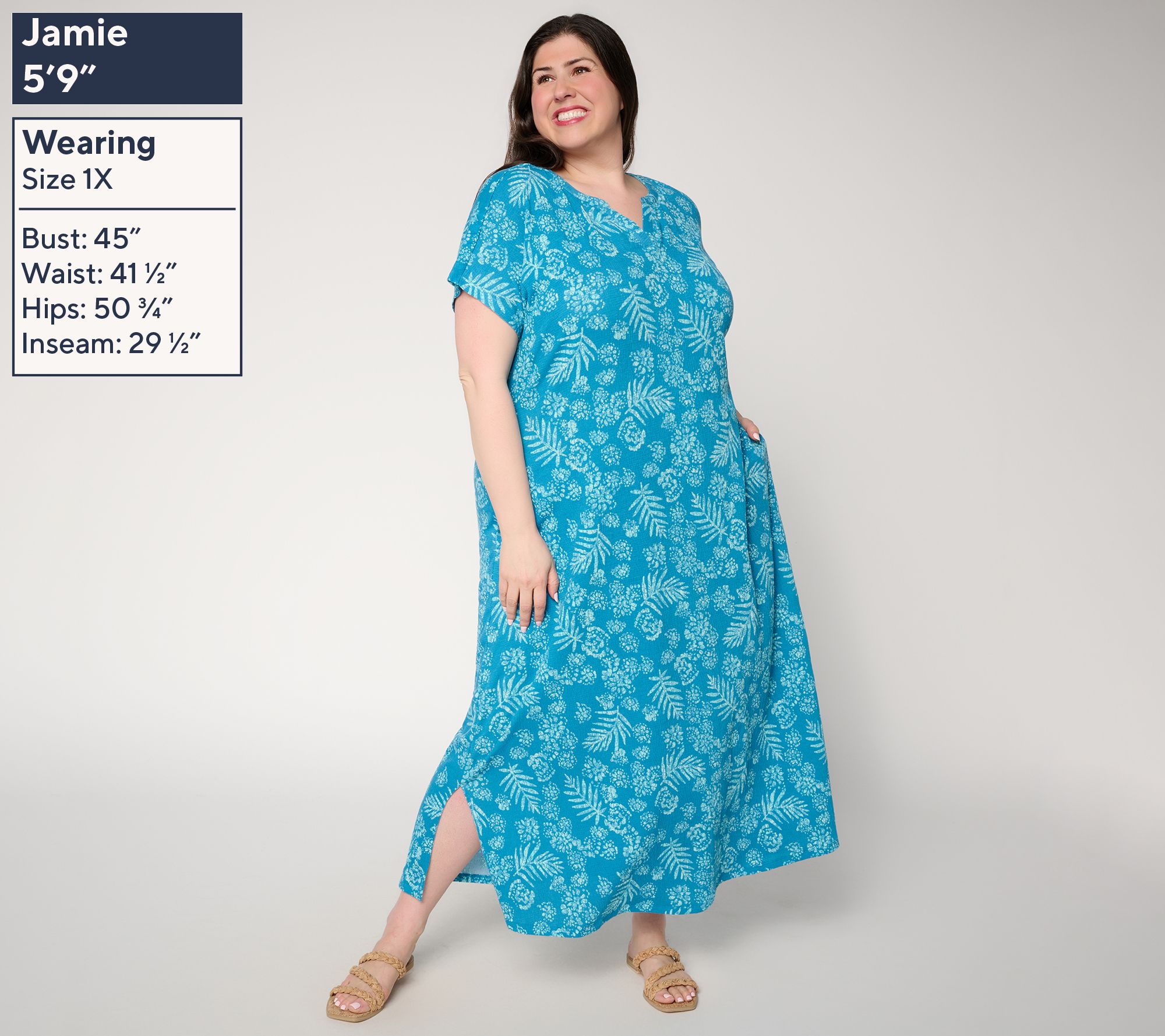 Denim & Co. Beach Regular Knit Gauze Maxi Dress - QVC.com