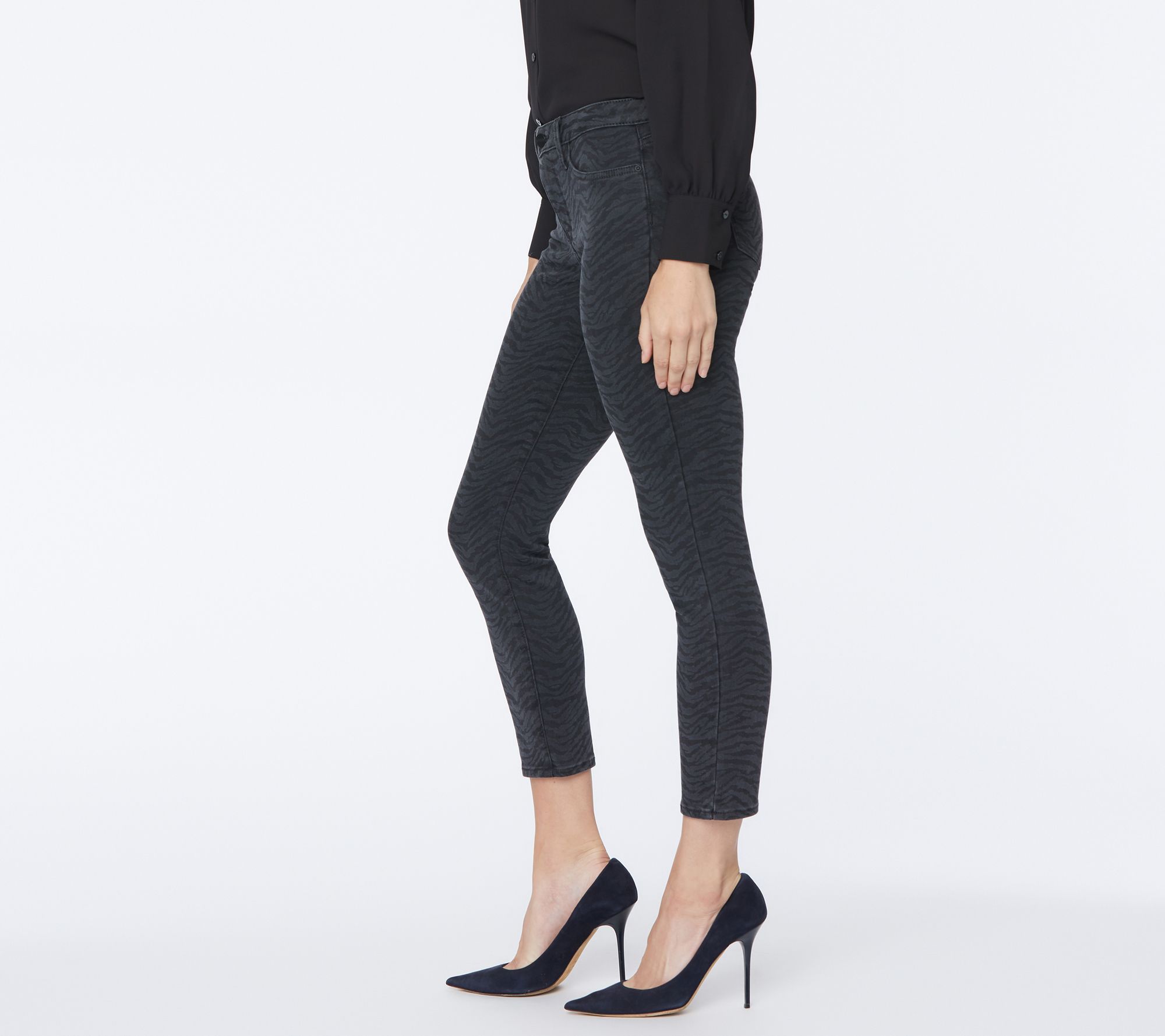 NYDJ Alina Skinny Ankle-Skimming Jeans - Libya Zebra - QVC.com