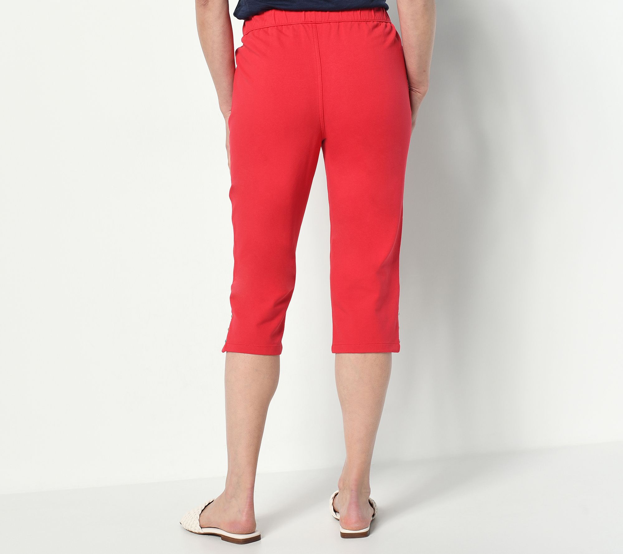 "As Is" Quacker Factory DreamJeannes Capri Pants w/ Rhinestones - QVC.com