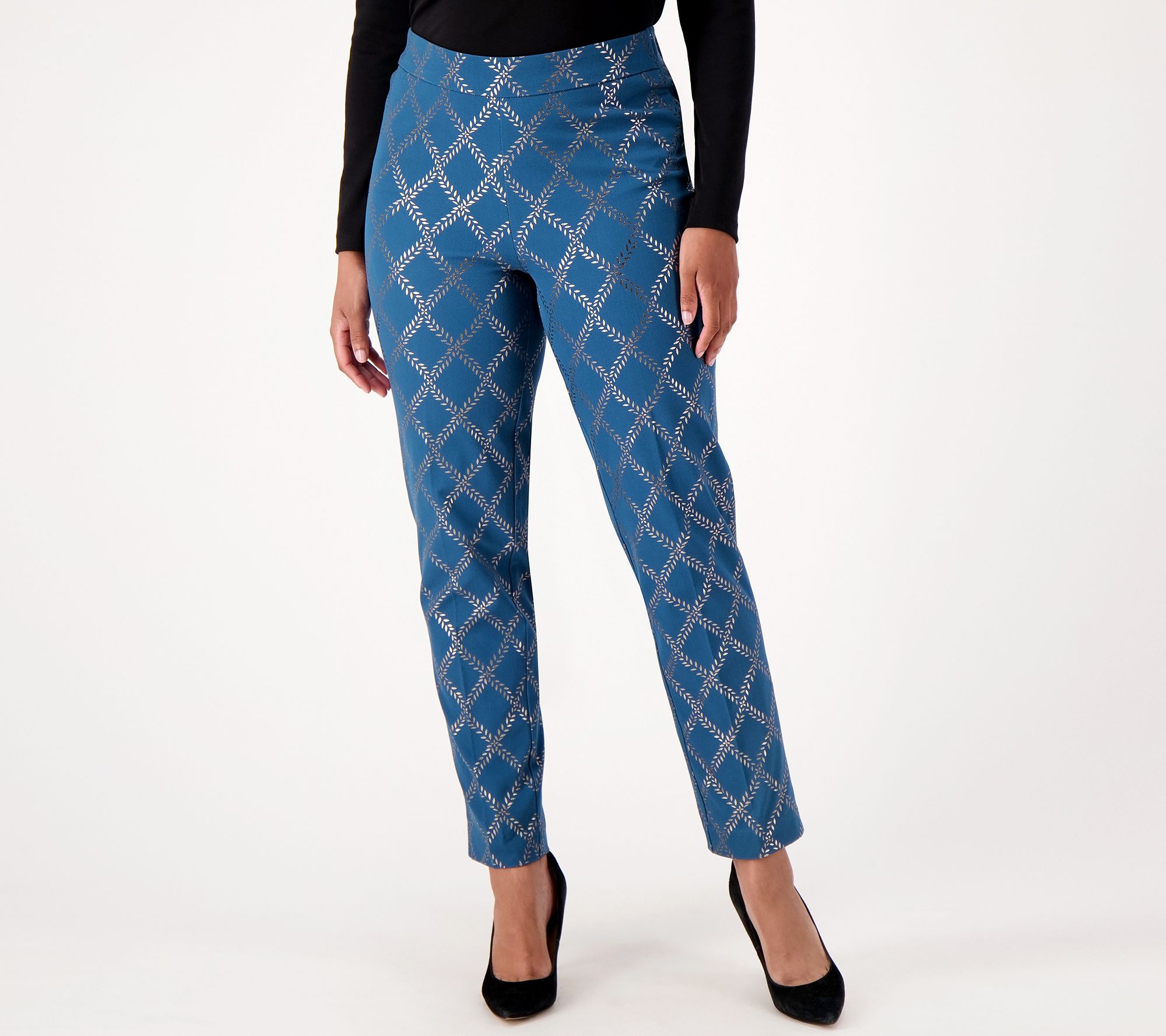 "As Is" Isaac Mizrahi Live! Always Isaac Regular Foil Pant - QVC.com