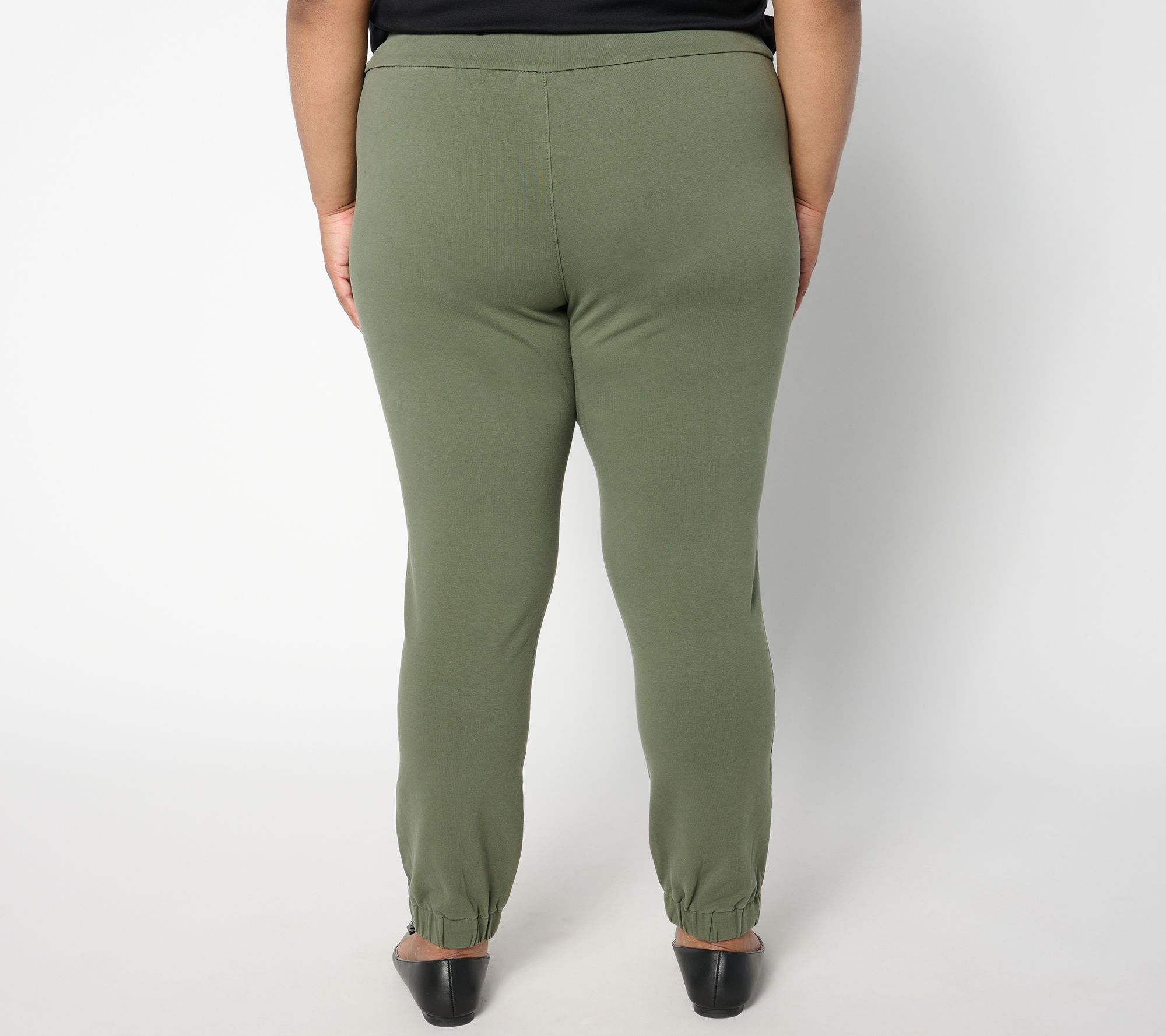 Quacker Factory Short DreamJeannes Flat Waistband Jogger - QVC.com