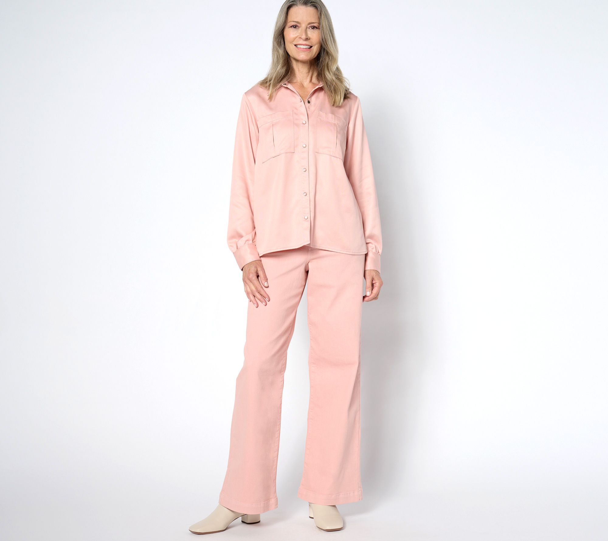 Me by Jennie Garth Dorian Color Denim Shirt - QVC.com