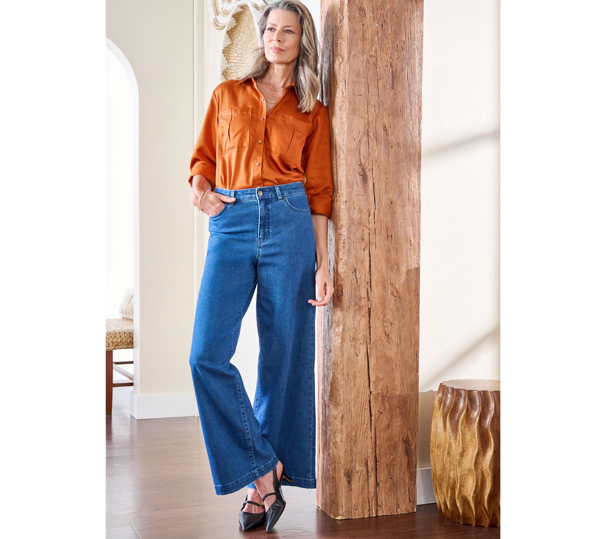 Me by Jennie Garth Dorian Color Denim Shirt - QVC.com