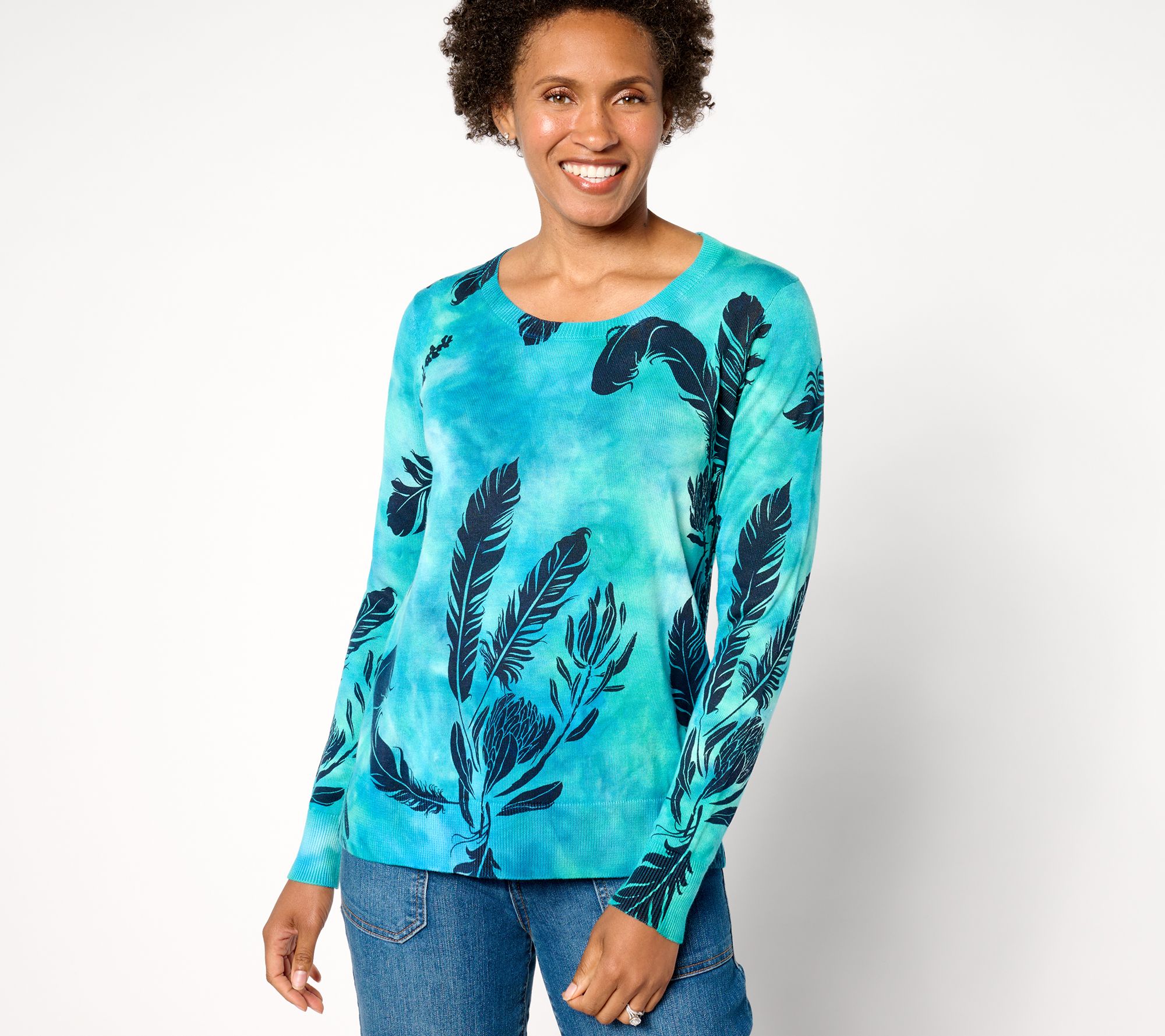 "As Is" Attitudes by Renee Dye Effect Long Sleeve Sweater - QVC.com