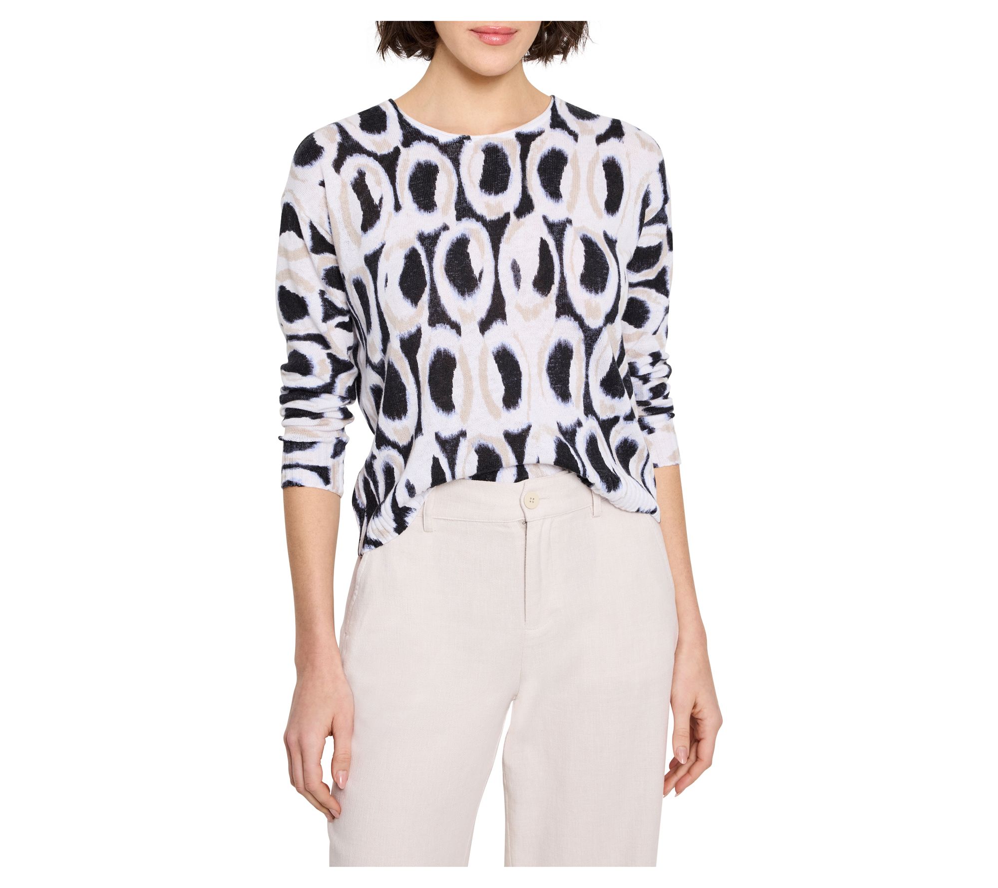 NIC+ZOE Ikat Rings Supersoft Sweater - QVC.com